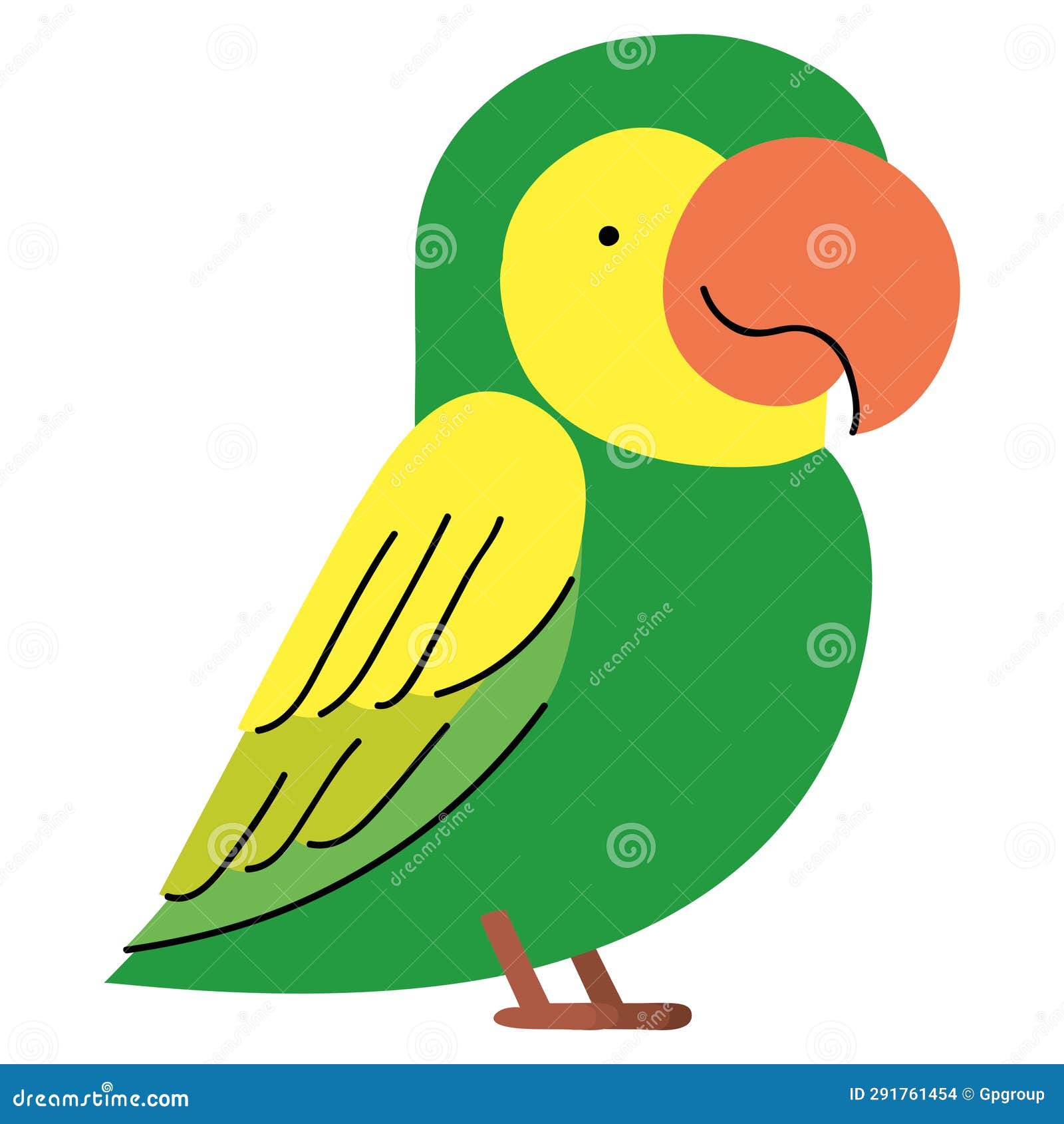 Green parakeet design stock vector. Illustration of animal - 291761454