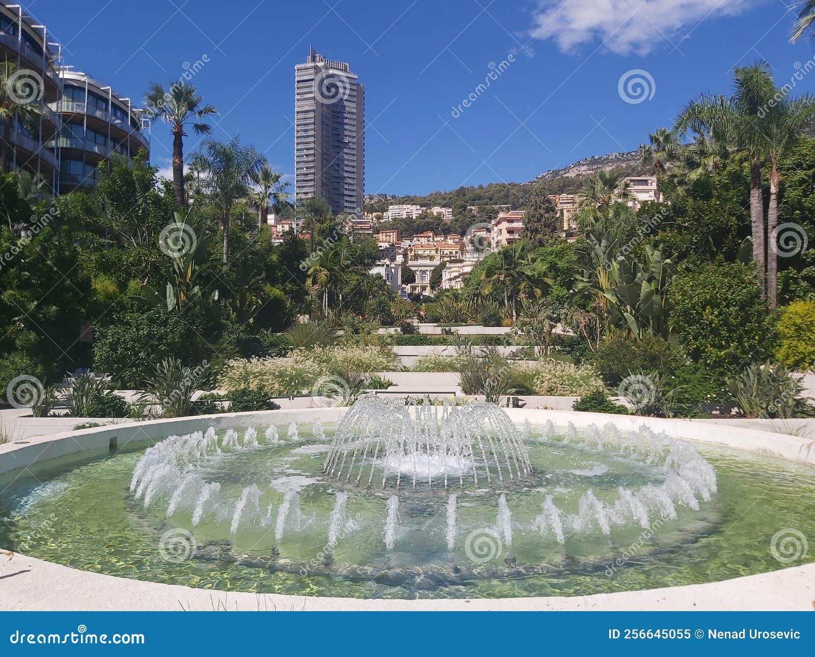 Green Park and Fountain in Monaco Stock Image - Image of park, monaco ...
