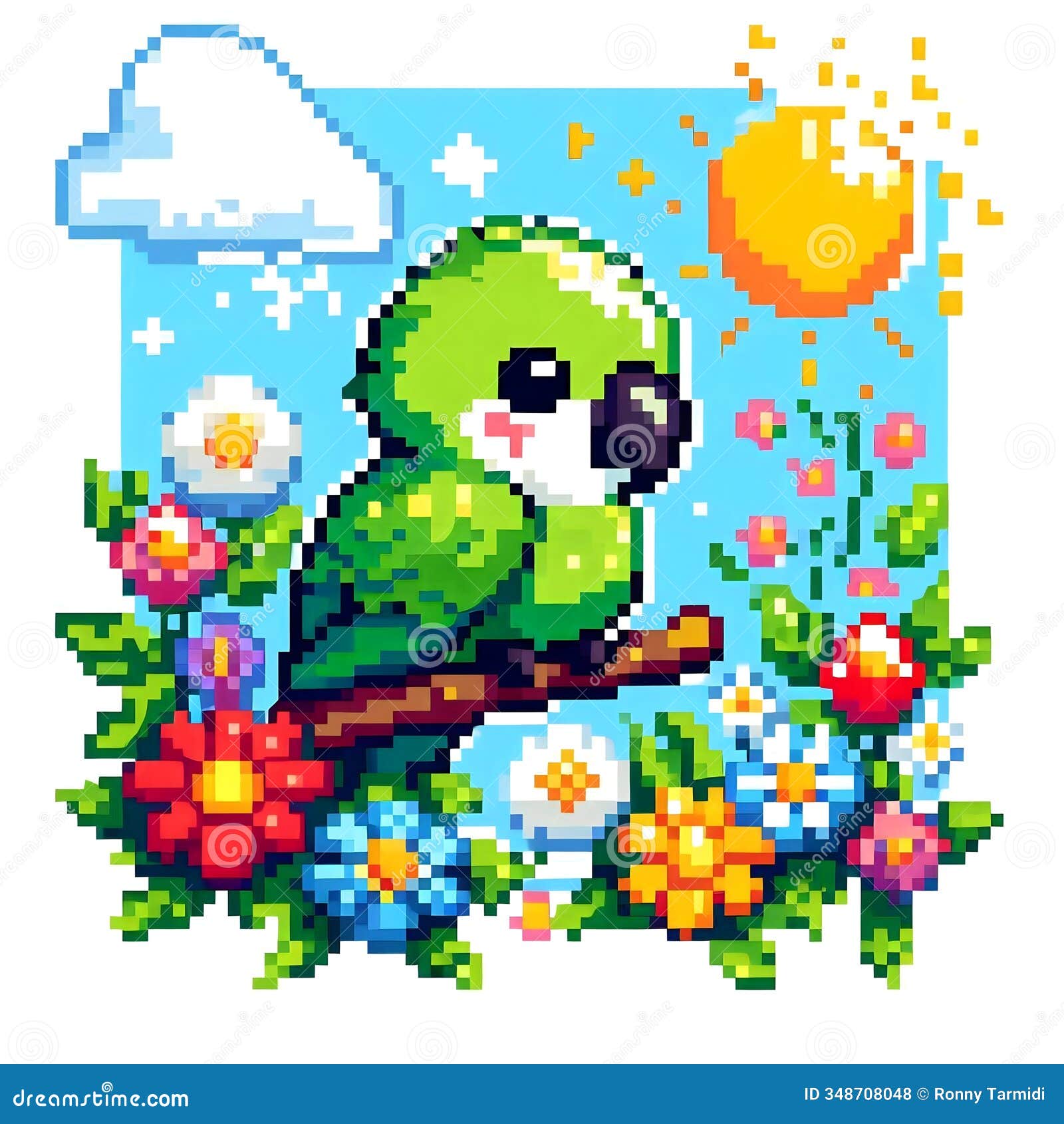Bird Pixel Art. Parrot Pixel Illustration Isolated On White Background ...