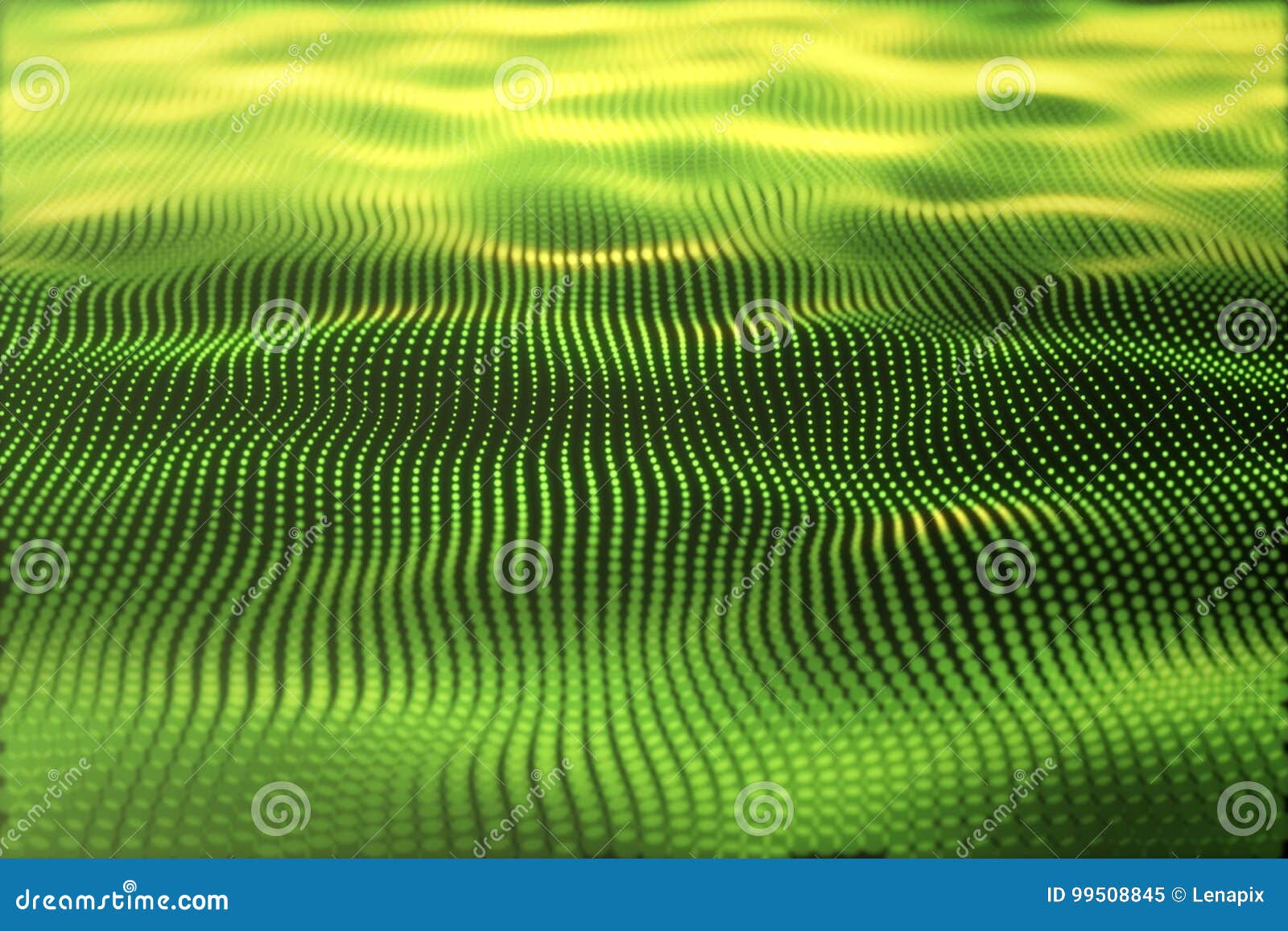 Green Particles Wavy Surface Stock Illustration - Illustration of cyber ...
