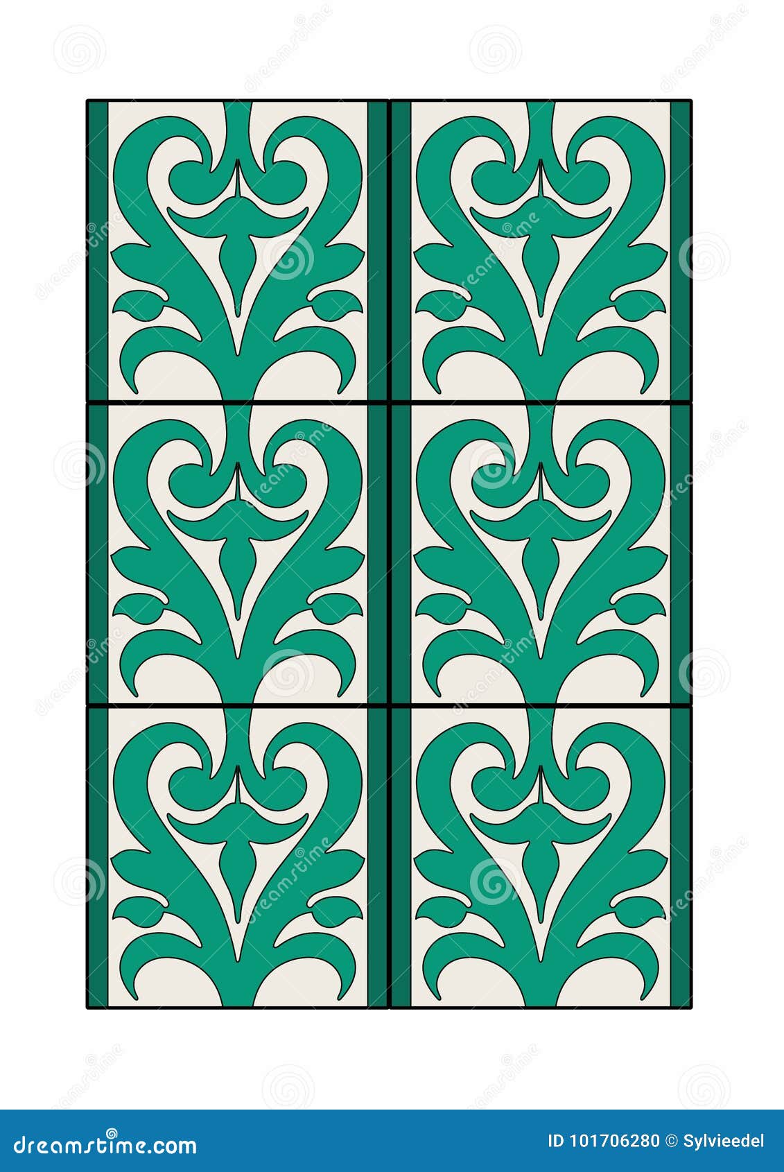 Green pattern tile stock vector. Illustration of decoration - 101706280