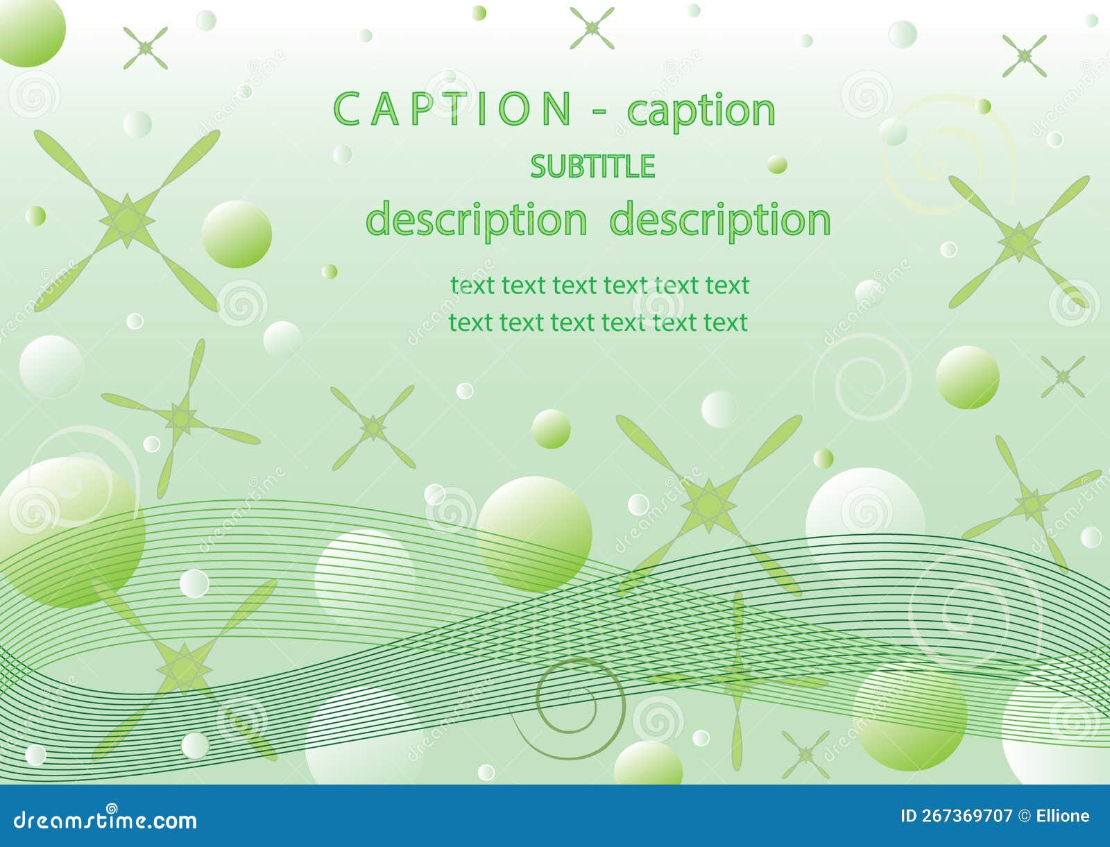 Green Patterned Background with Text Template. Stock Illustration ...