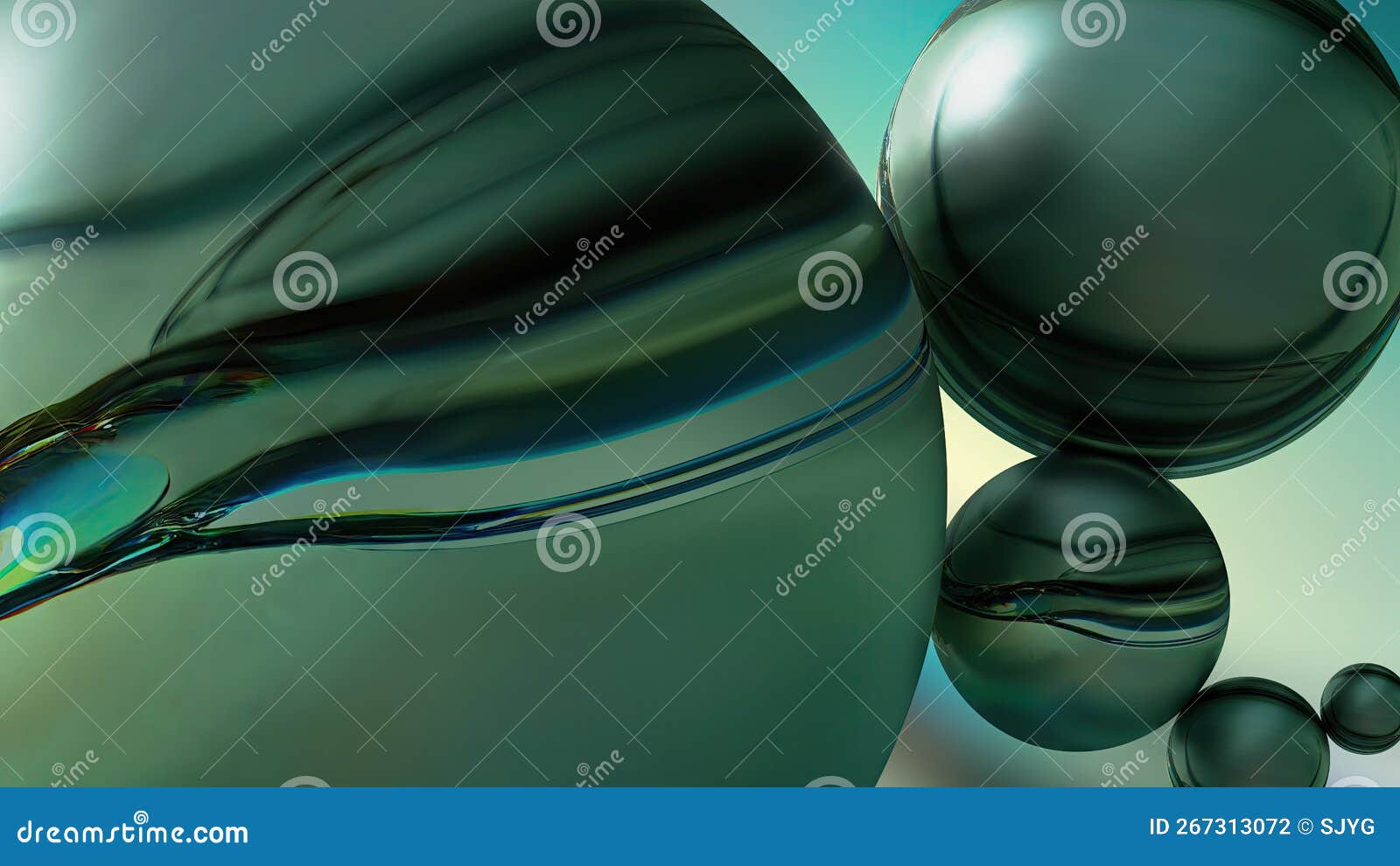 Green Patterned Spheres Geometry Leaning Together Abstract, Dramatic ...