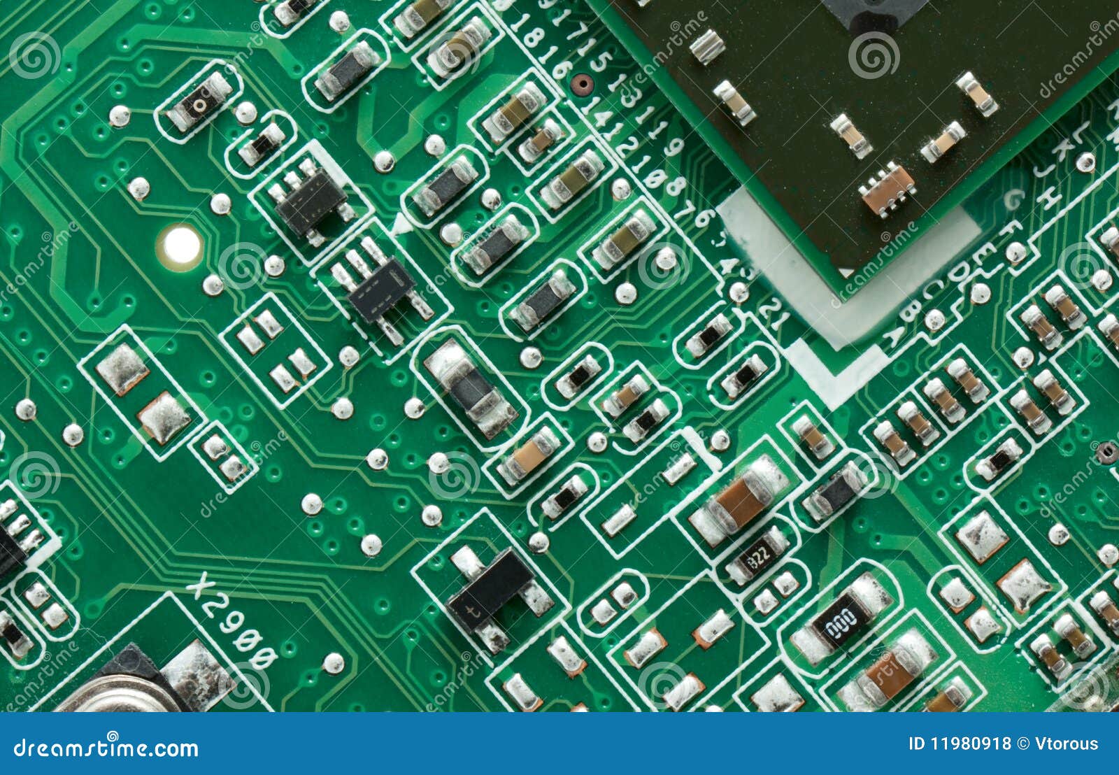 Green pcb stock photo. Image of electric, integrated - 11980918