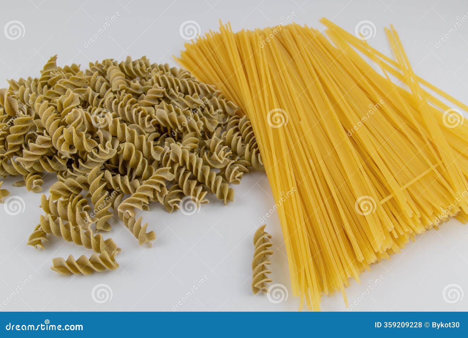 Green Pea Pasta Vs. Wheat Spaghetti Stock Photo - Image of wheat ...