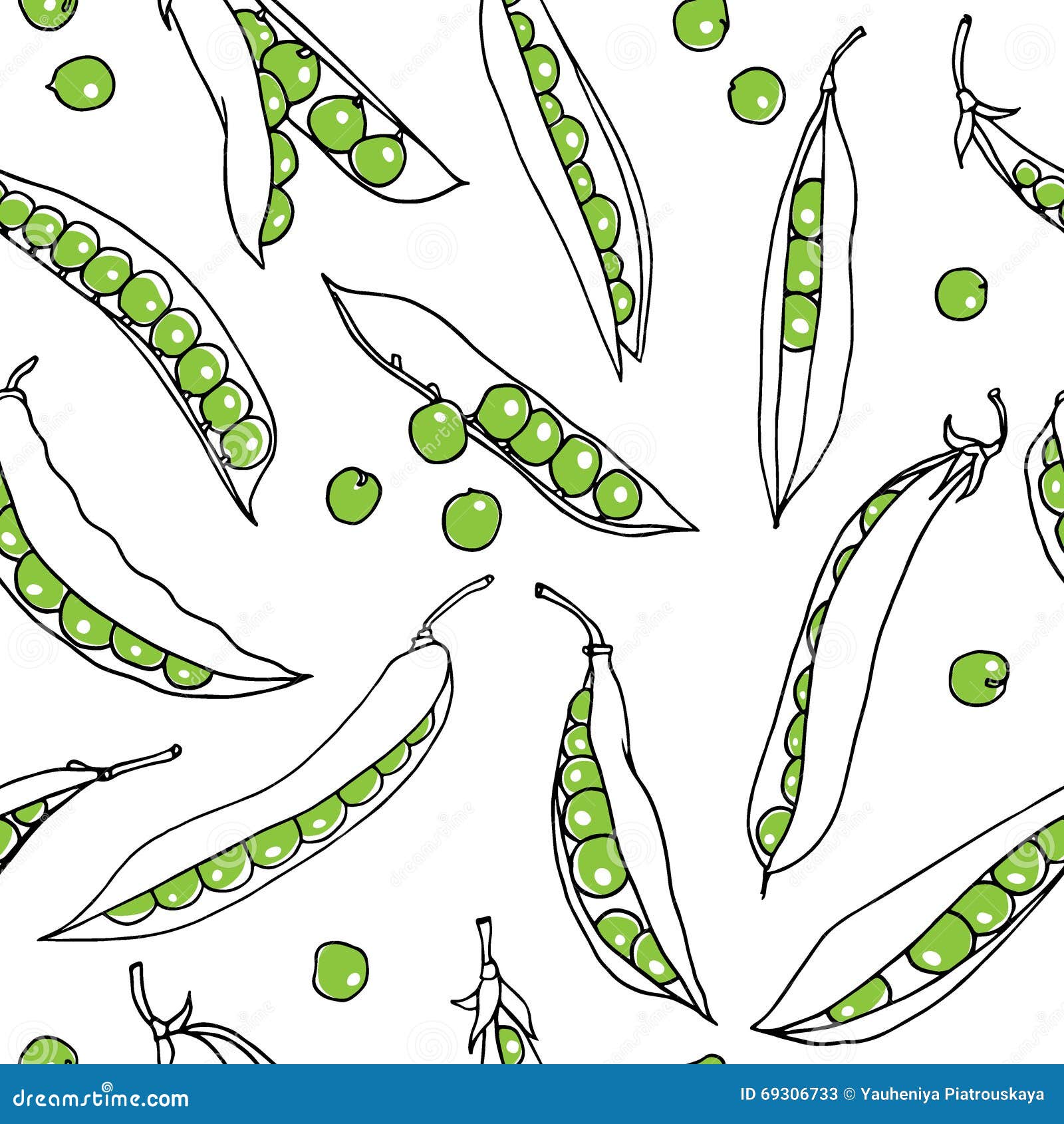 Green pea pattern stock vector. Illustration of endless - 69306733