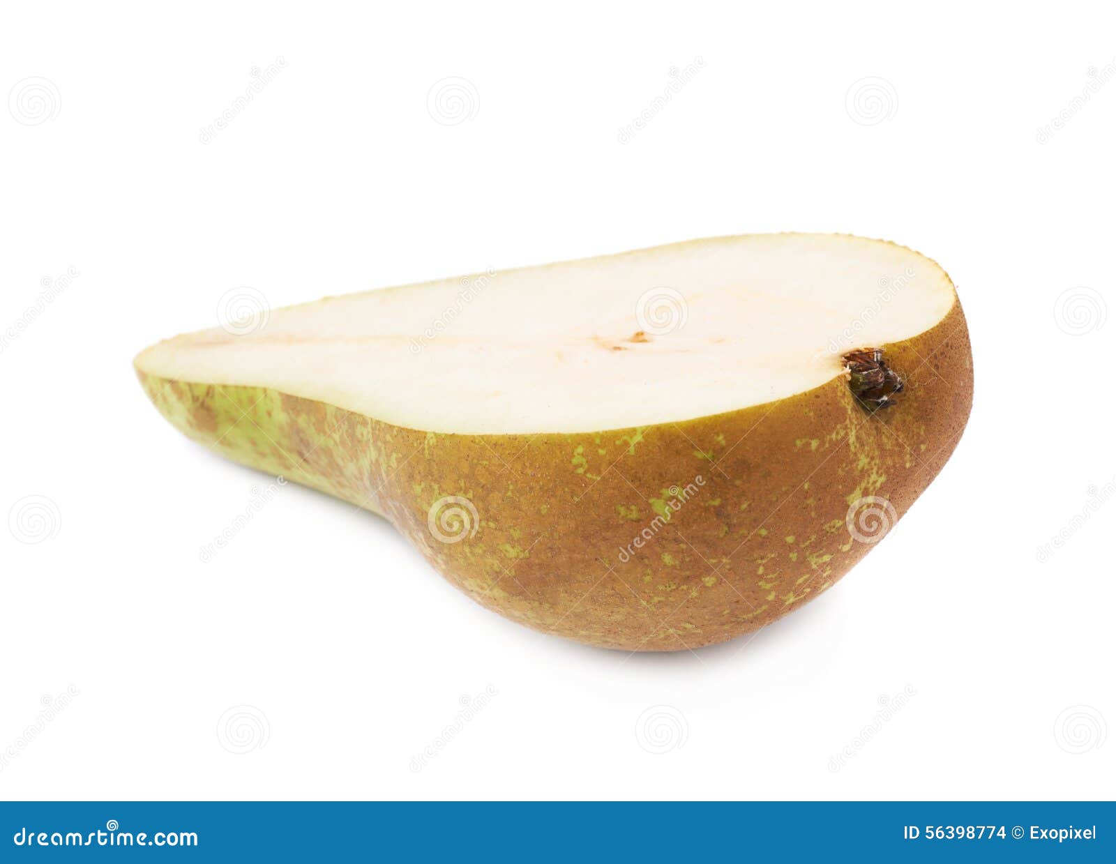 Green Pear Cut in Half Isolated Stock Photo - Image of fruit, juicy ...