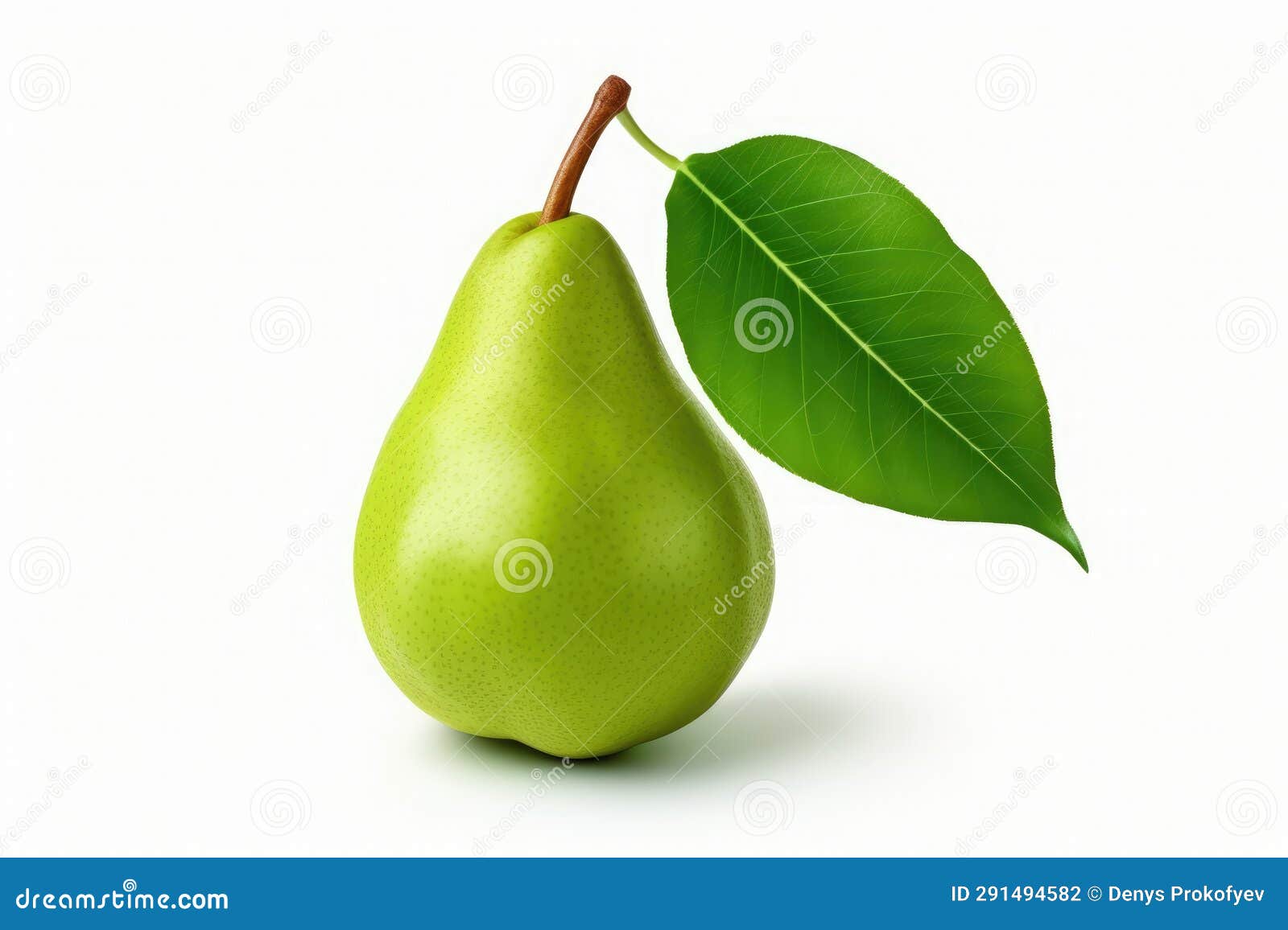 Green Pear Fruit Isolated on White Stock Photo - Image of closeup ...