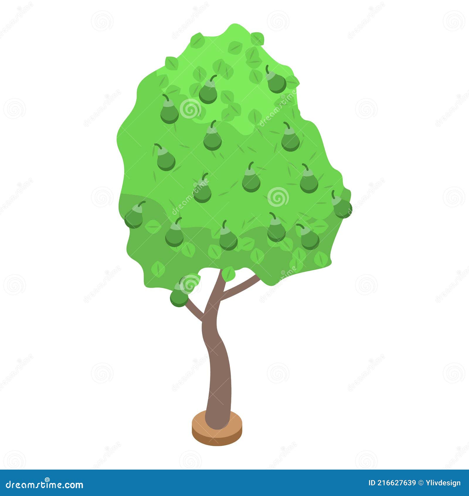 Green Pear Fruit Tree Icon, Isometric Style Stock Vector - Illustration ...