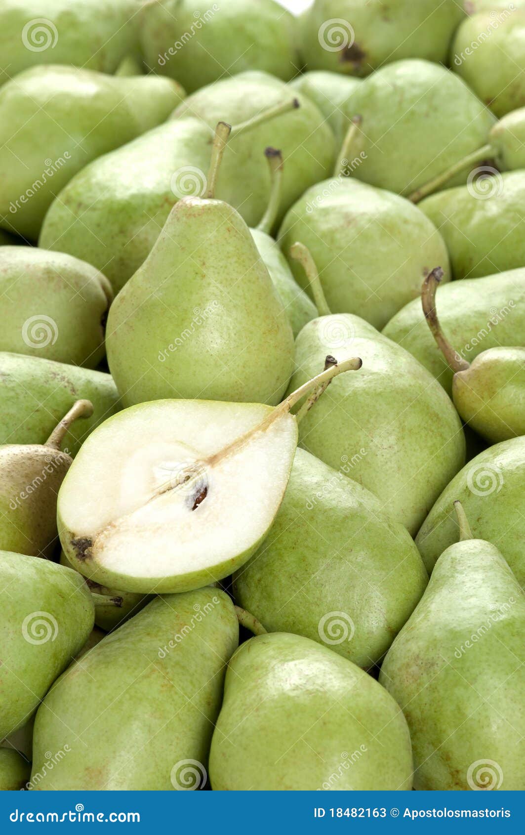 Green Pears Grow On A Tree. Stock Image | CartoonDealer.com #113557735