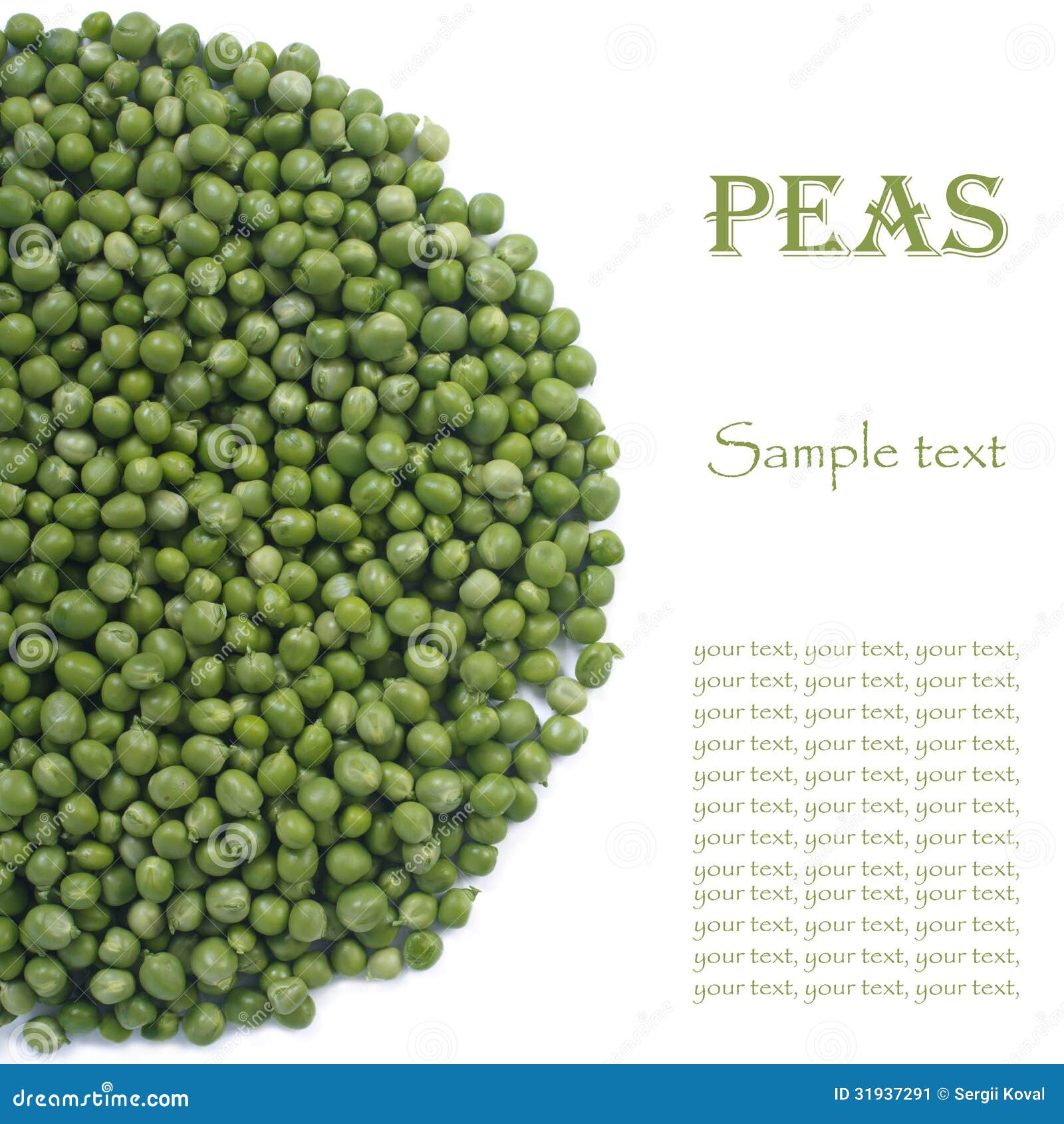 Green Peas in a Circle with Text Isolated Stock Image - Image of group ...