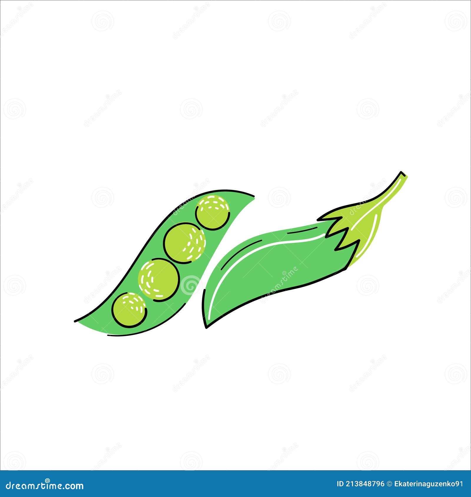 Green Peas in Pod Vector Illustration. Stock Vector - Illustration of ...