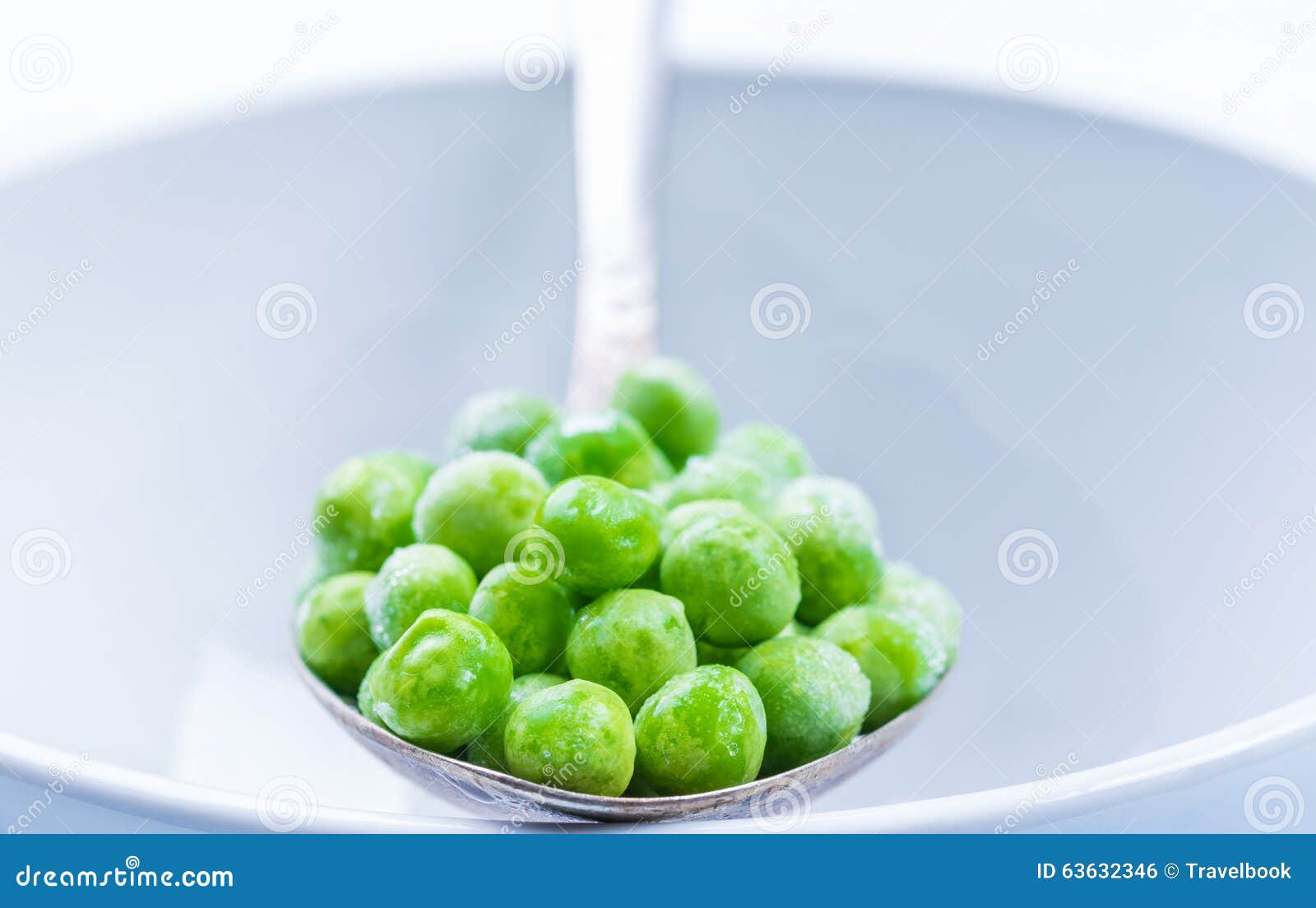 Green peas on spoon. stock photo. Image of gourmet, seed - 63632346