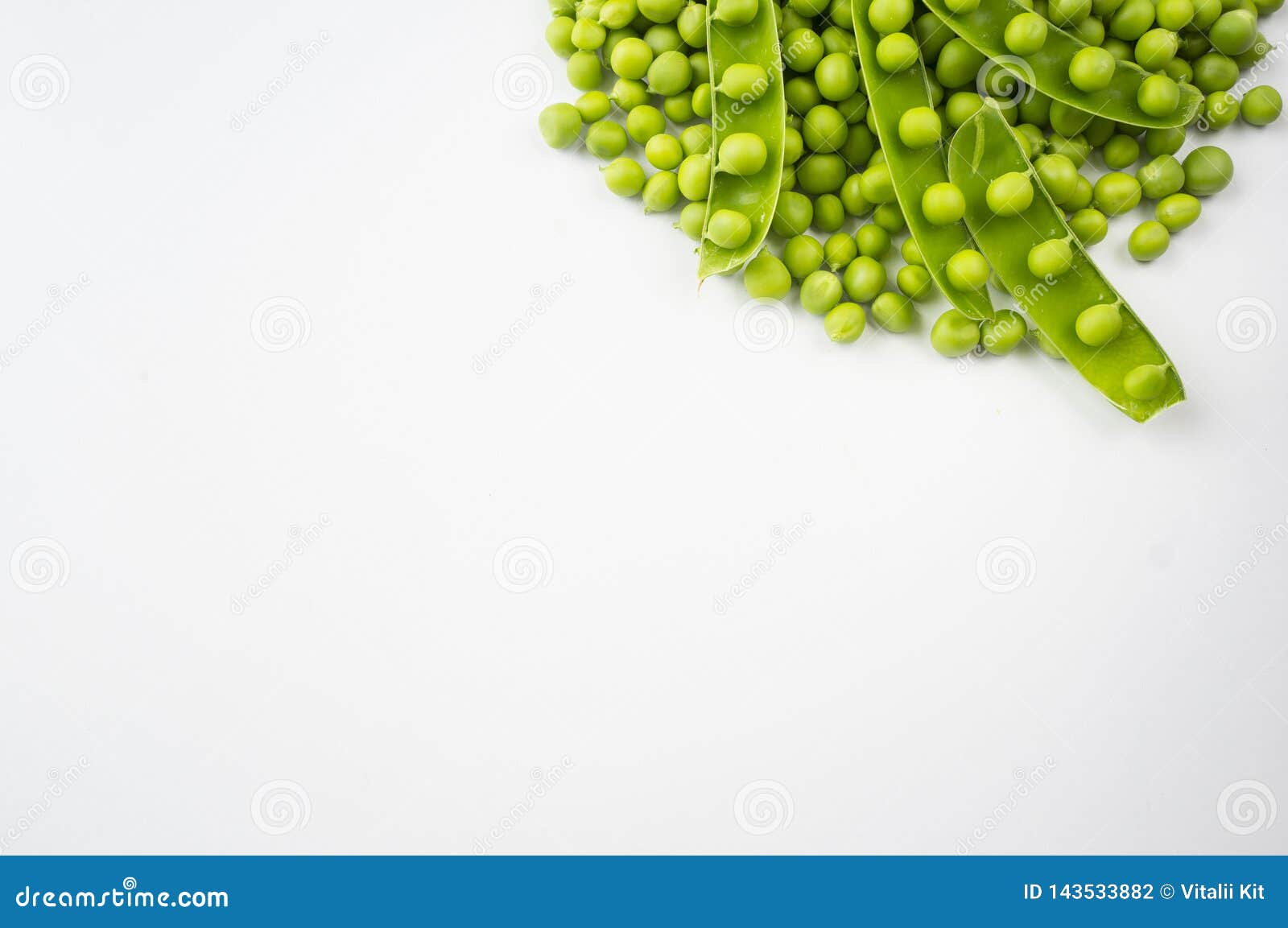 Green Peas on a White Background. Green Peas at Border of Image with ...