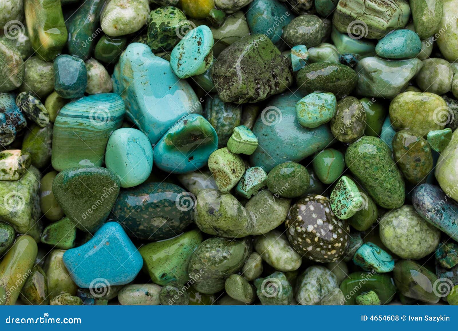 Green pebbles. stock photo. Image of aqua, beach, green - 4654608