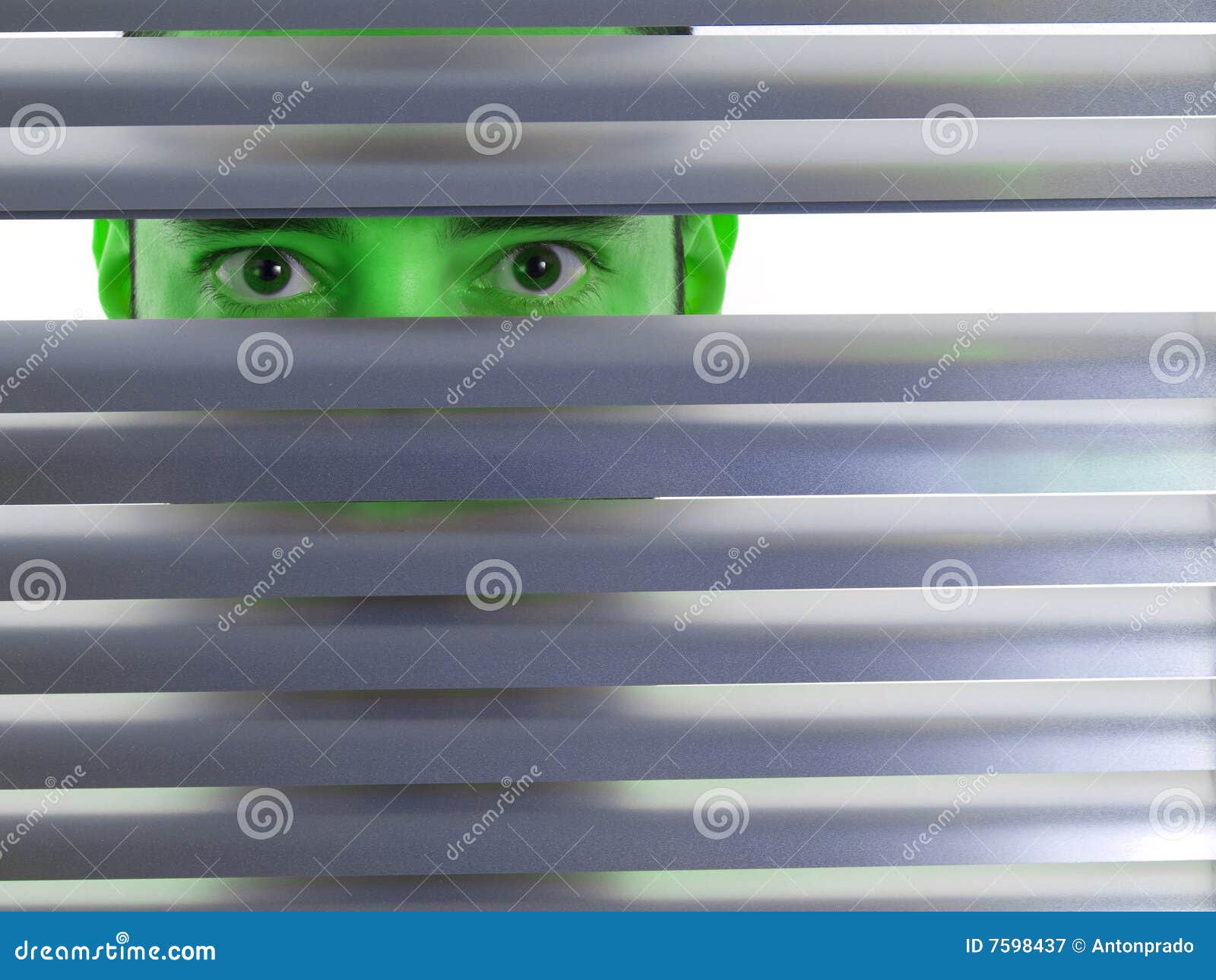 Green peeping Tom stock image. Image of eyes, human, person - 7598437