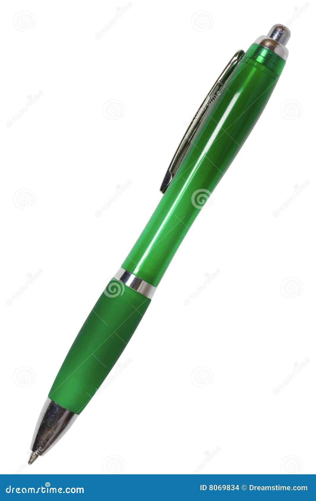 Green Pen On The White Background Stock Photo - Image of white, button ...