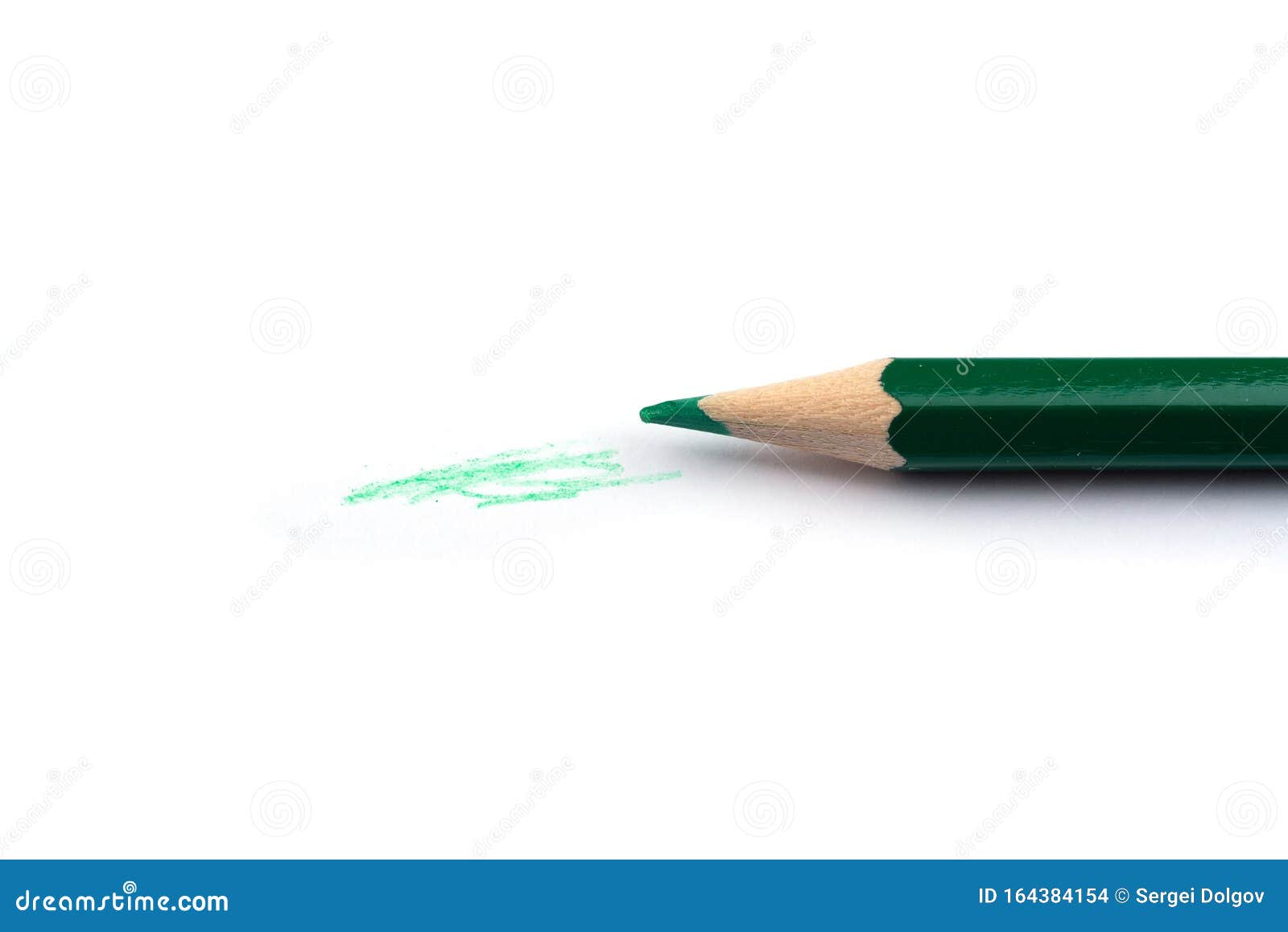 Green Pencil Drawing Test on White Paper Stock Photo - Image of ...