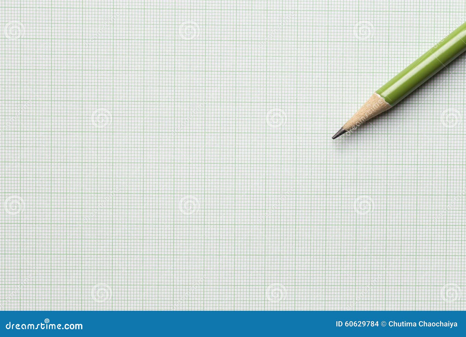 Green Pencil on Graph Paper Background Stock Photo - Image of draw ...