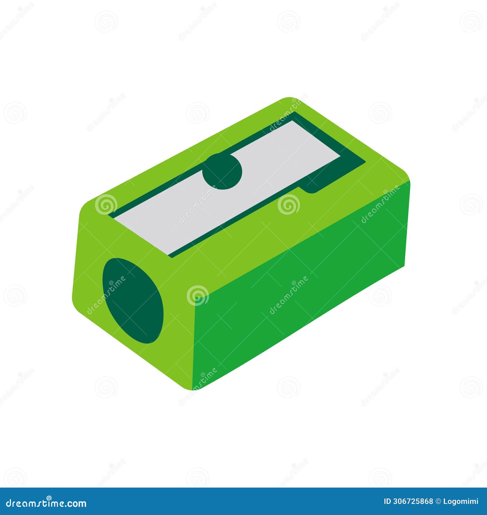 Green Pencil Sharpener Icon Design, Cartoon Style Vector Illustration ...