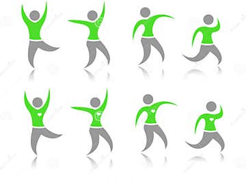 Green people Icons stock illustration. Illustration of gray - 19992804