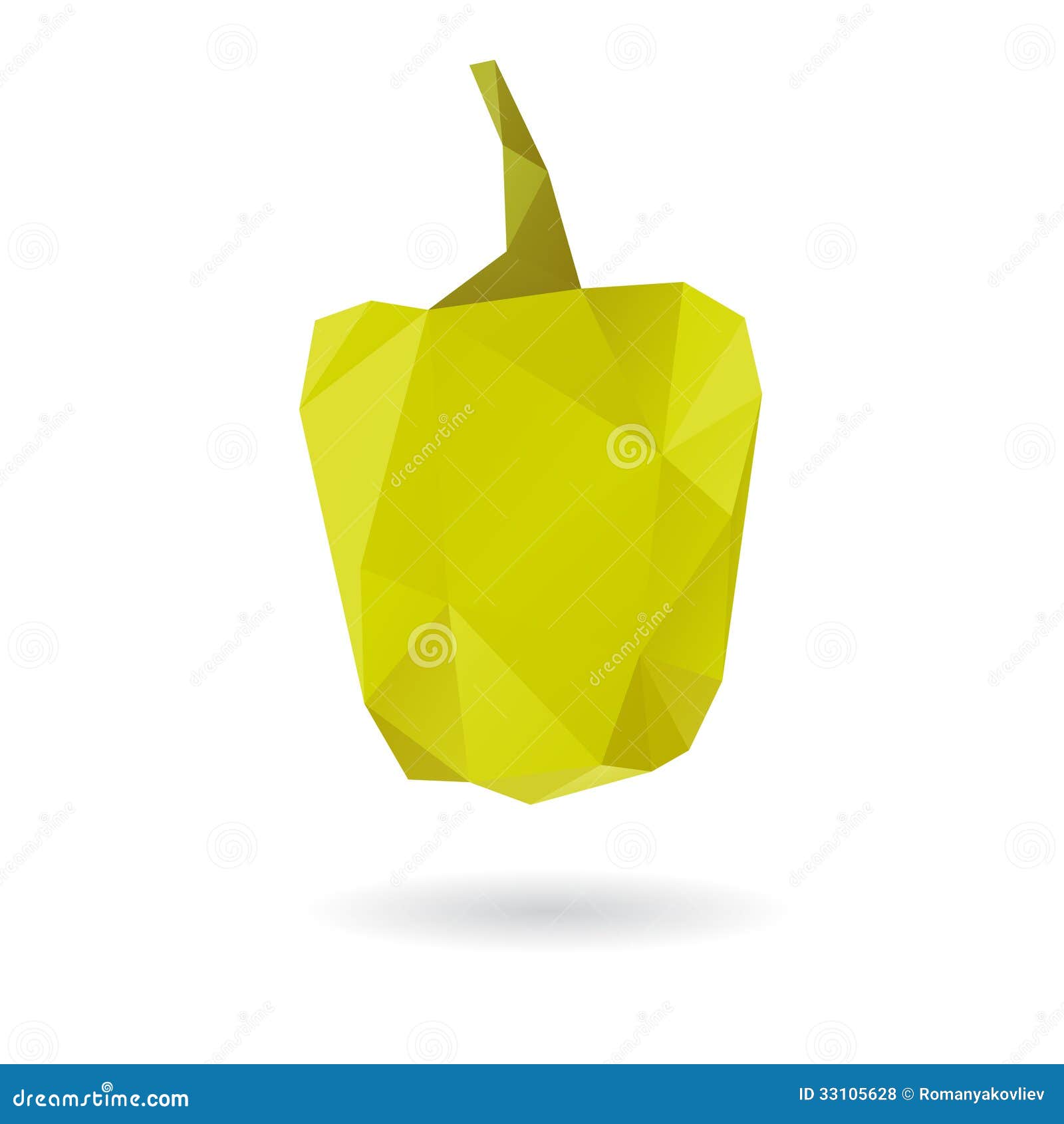 Green Pepper Abstract Isolated on a White Backgrou Stock Vector ...