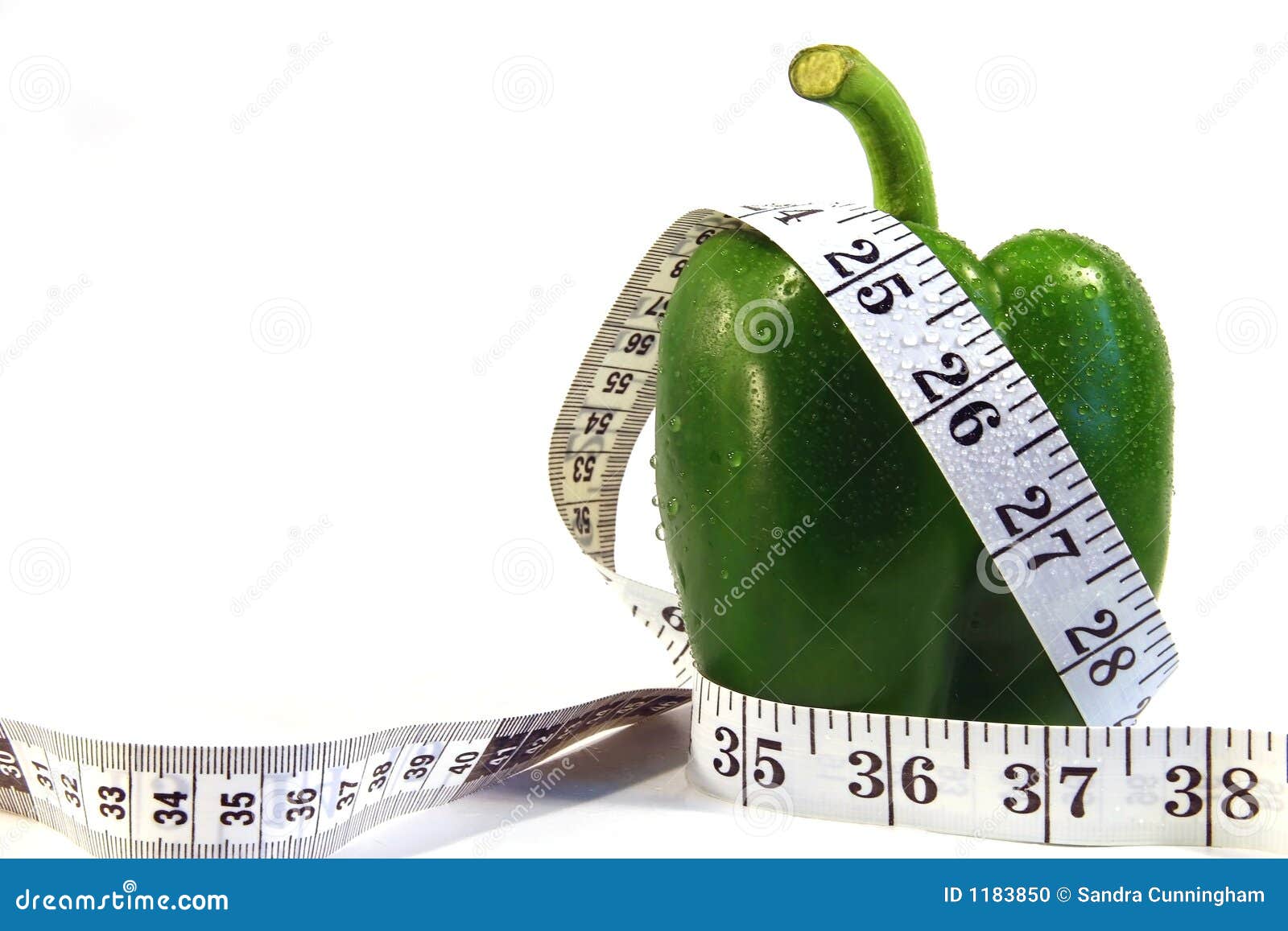 Green Pepper And Measurement Tape Picture. Image: 1183850