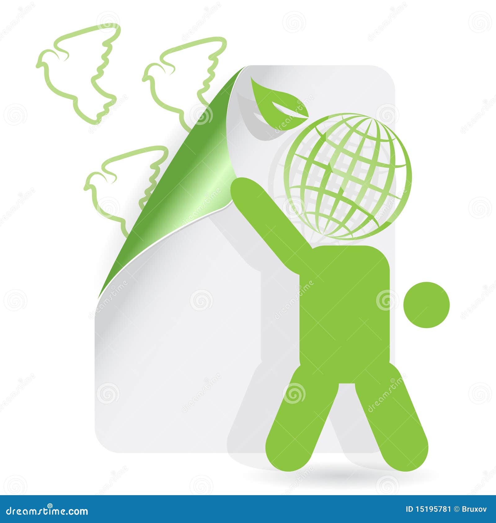 Green person stock vector. Illustration of dove, nature - 15195781