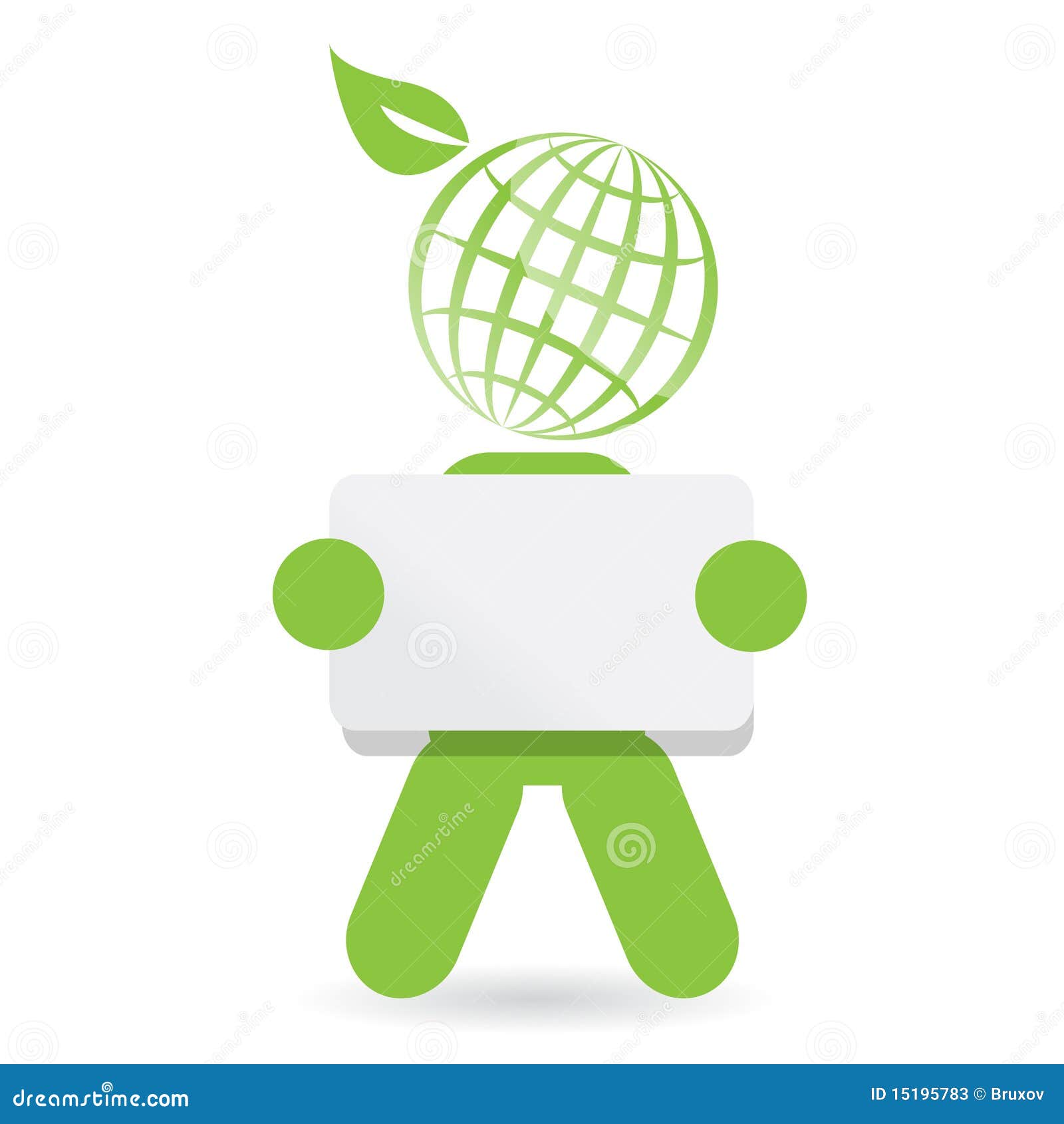 Green person stock vector. Illustration of nature, peace - 15195783