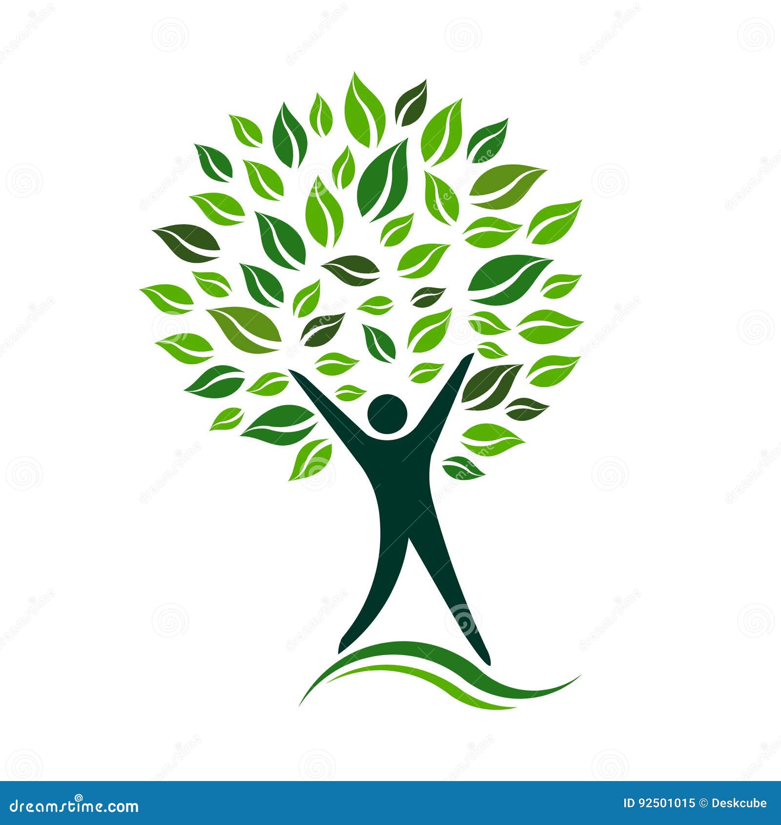 Green Person Tree Vector Icon Illustration Stock Vector - Illustration ...