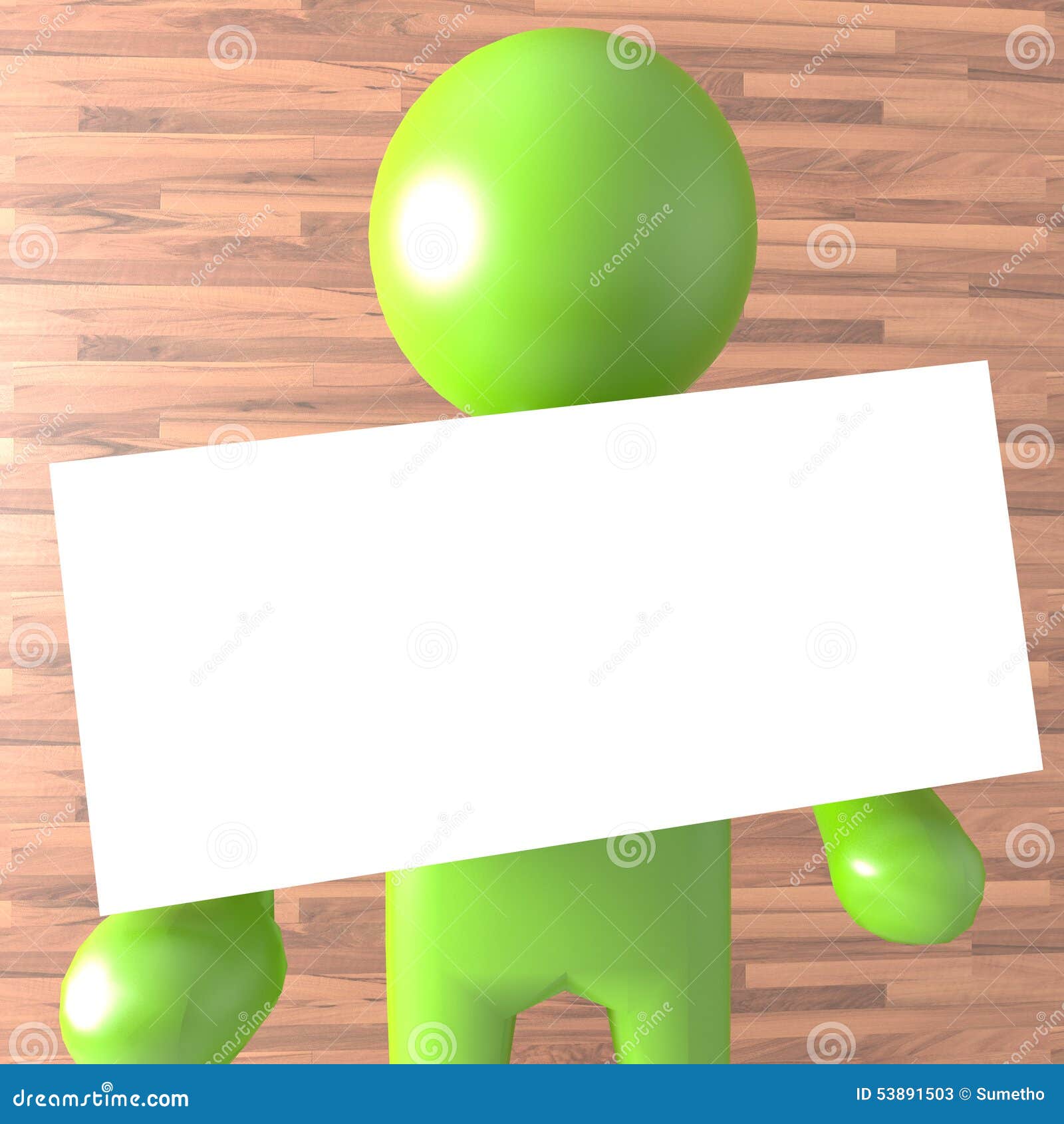 Green Person with White Blank Stock Illustration - Illustration of ...