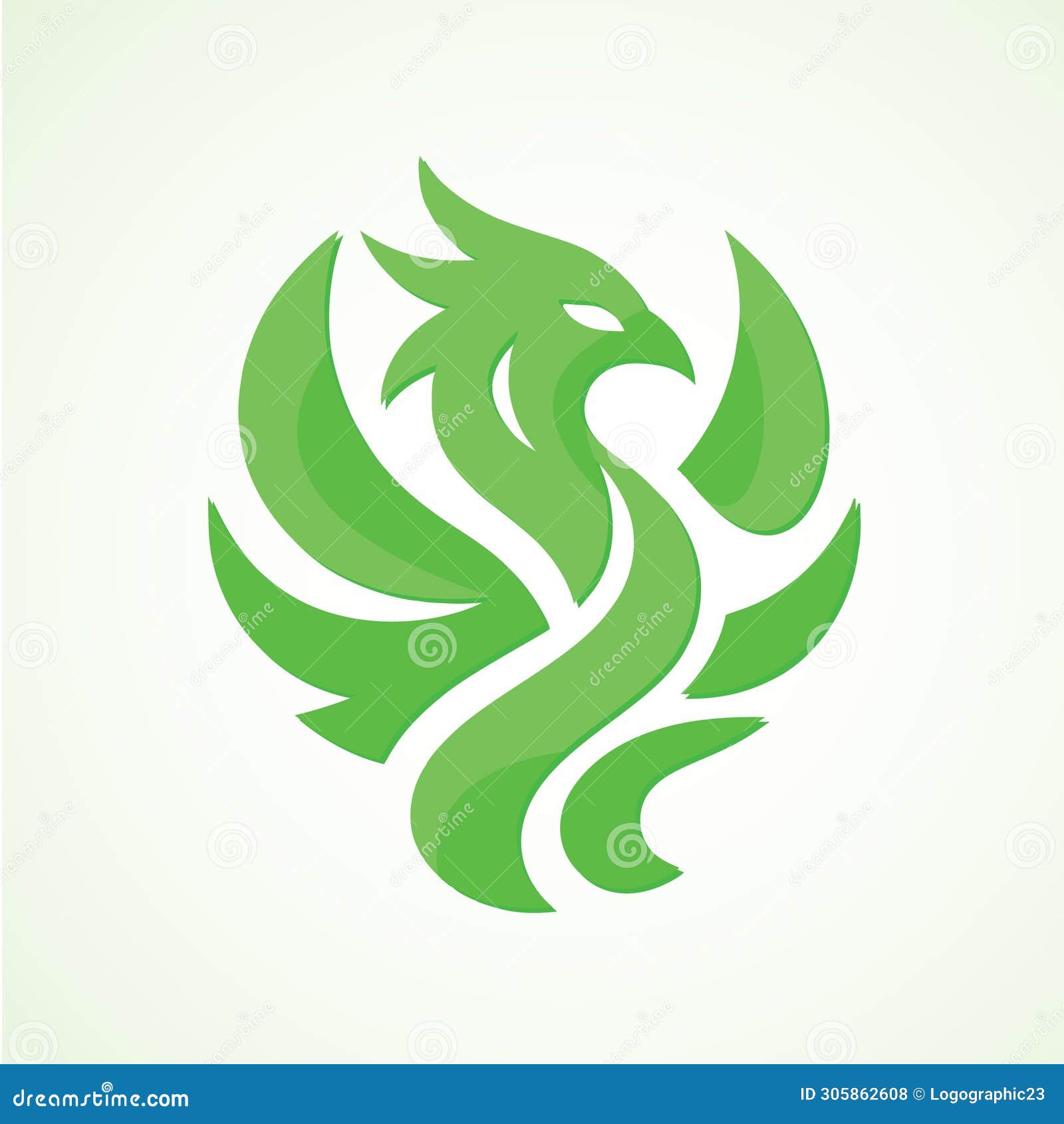 Green Phoenix, Bird Flying, Vector File, Logo Design, Phoenix ...