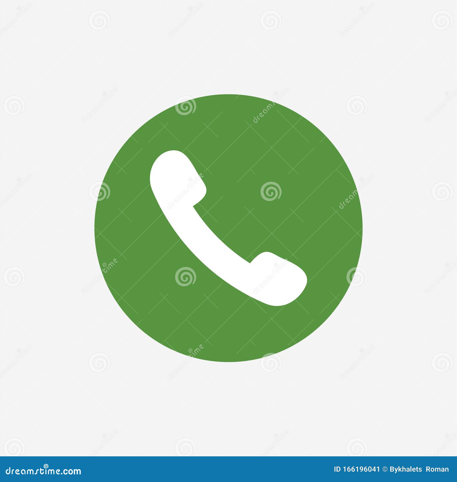 Green Phone Call Button Isolated. Answer Telephone Button Stock ...