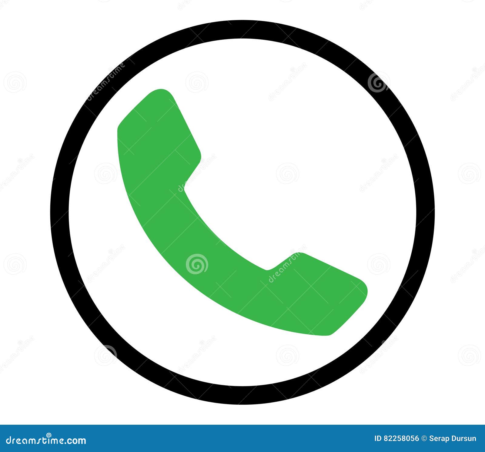 Green Phone Icon stock illustration. Illustration of element - 82258056