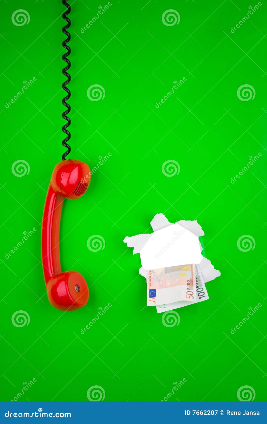 Green phone and money stock image. Image of hang, call - 7662207
