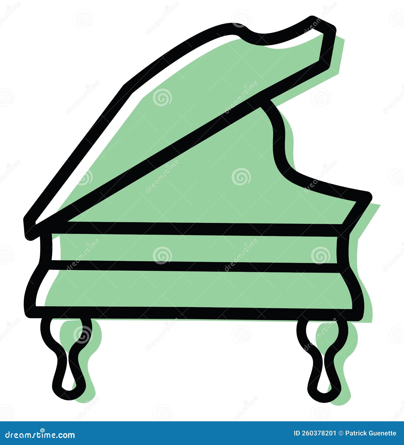 Green piano, icon stock vector. Illustration of isolated - 260378201