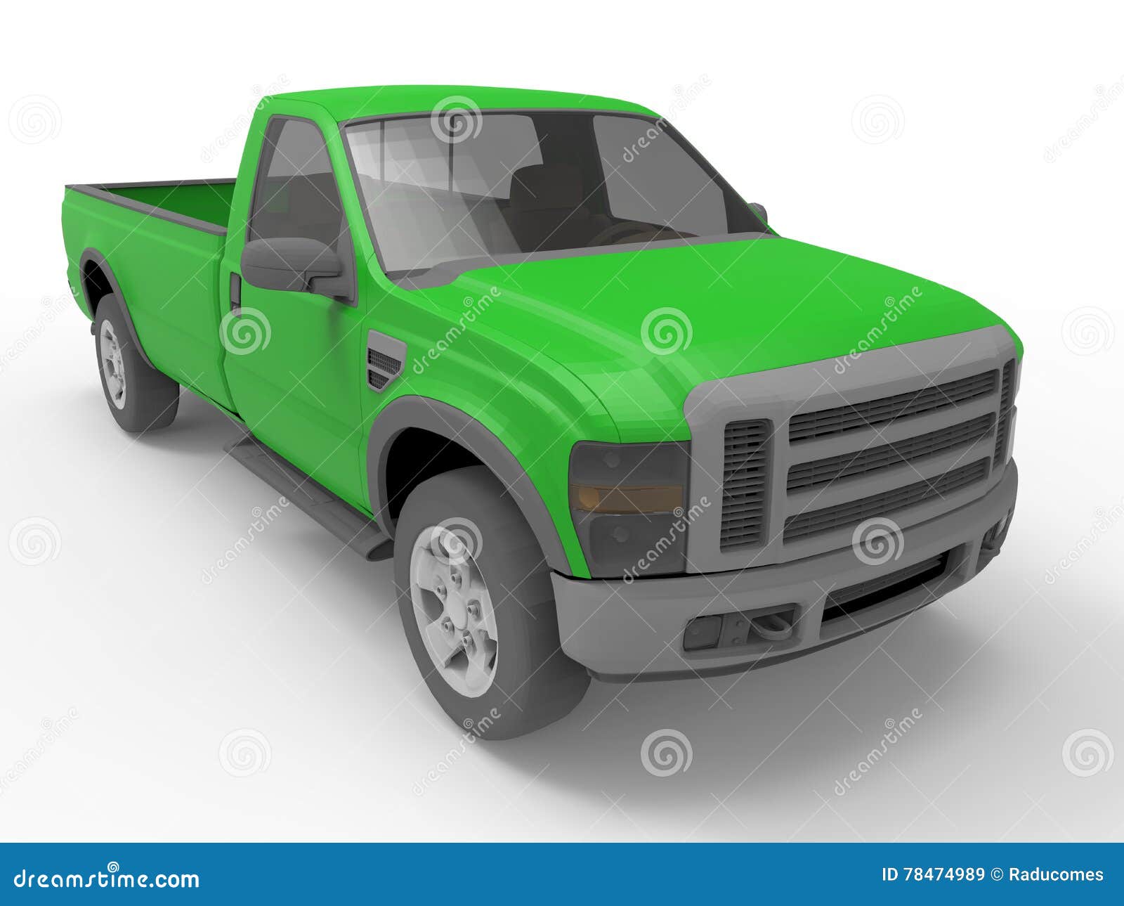 Green Pick Up Truck Illustration Stock Illustration - Illustration of ...
