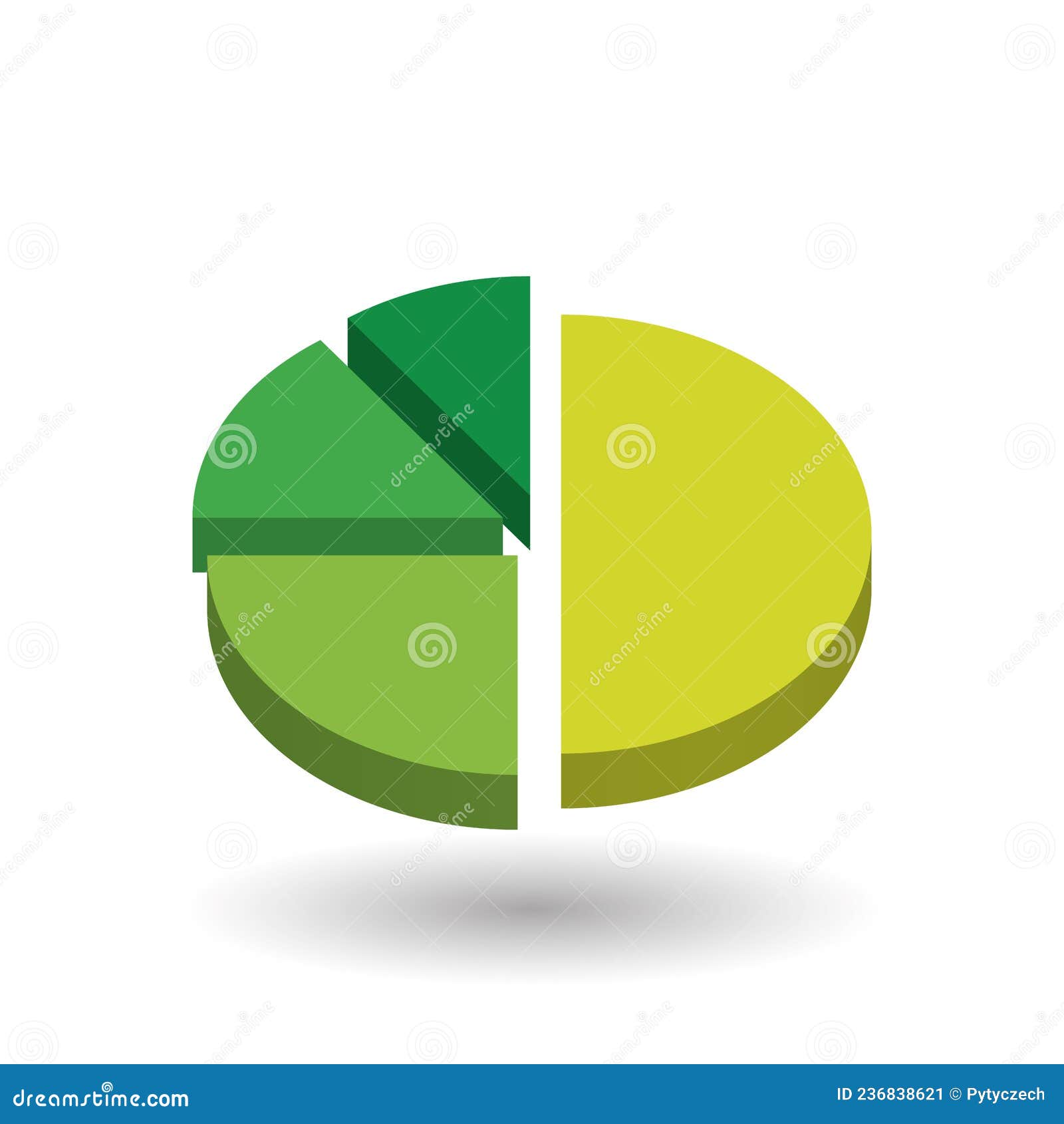 Green Pie Chart Design Element Stock Vector - Illustration of modern ...