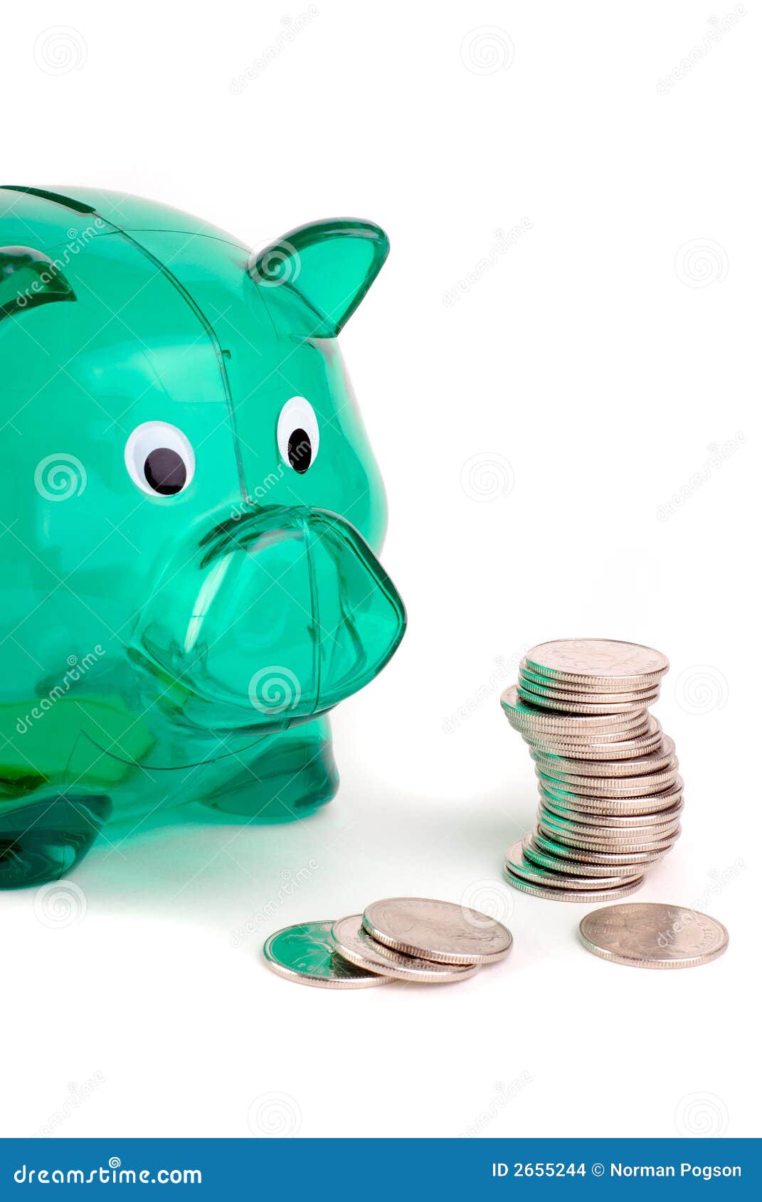 Green Piggy Bank stock photo. Image of green, coin, plastic - 2655244
