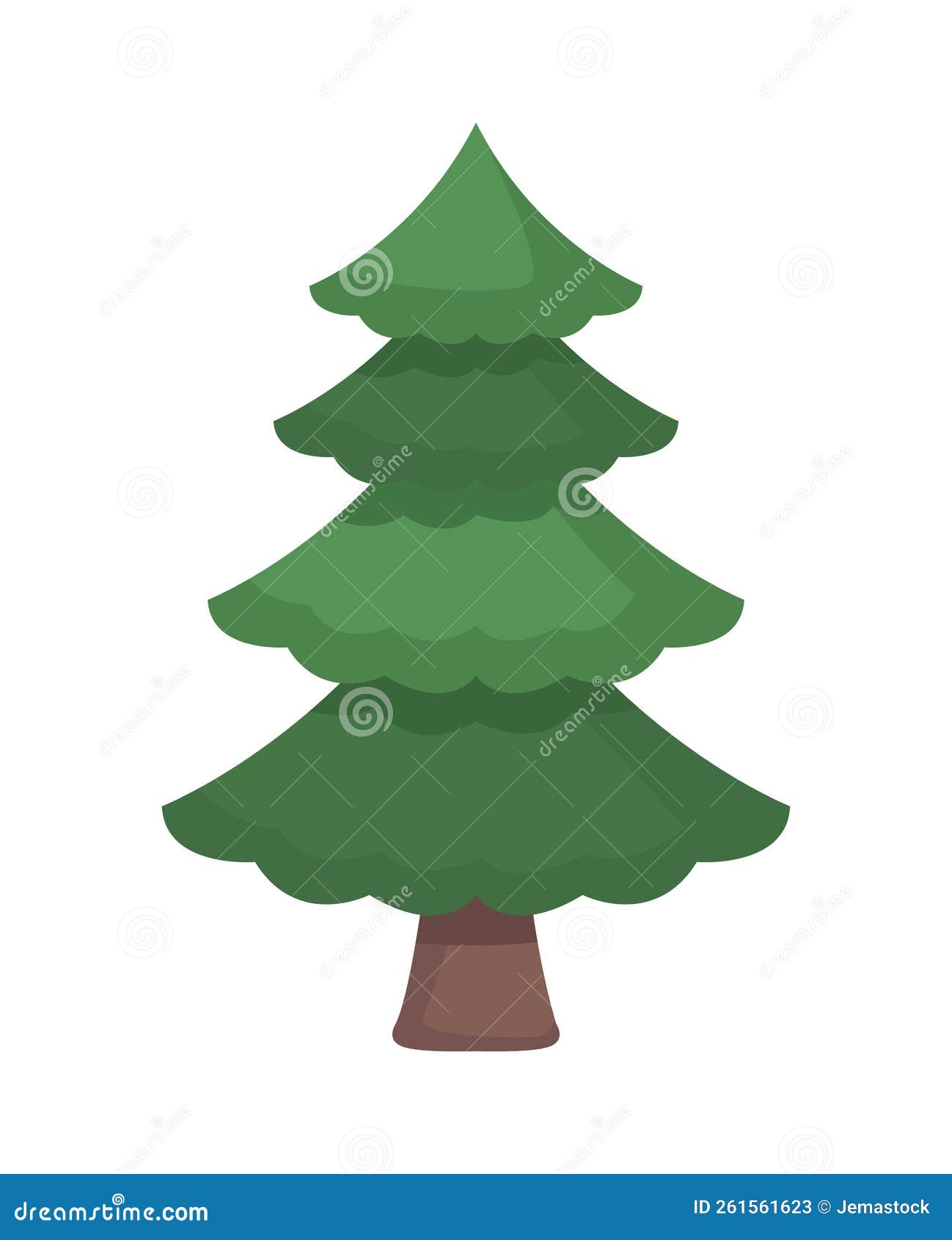 Green pine tree forest stock vector. Illustration of forest - 261561623