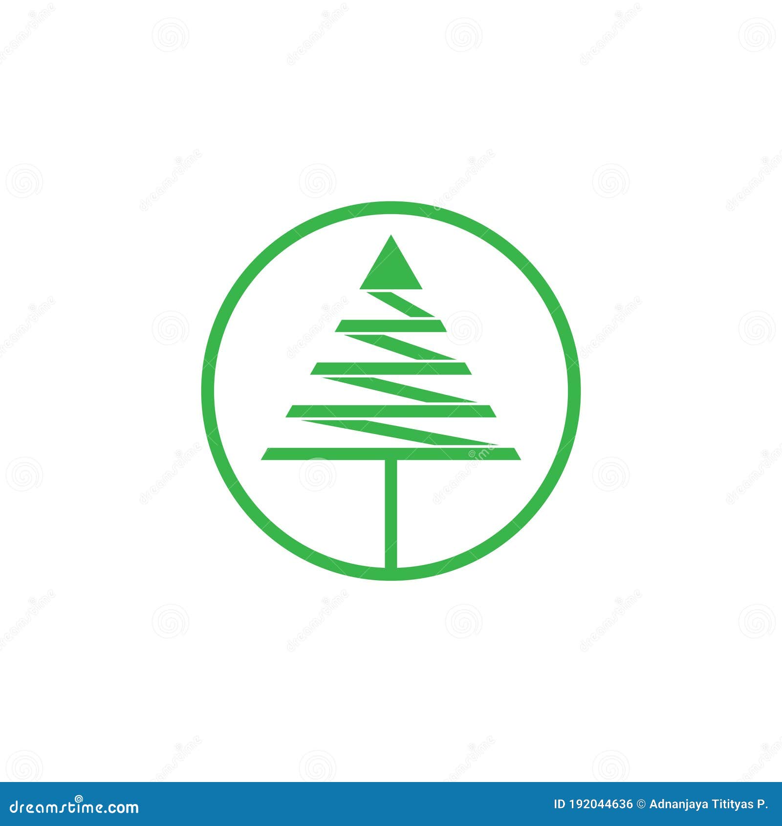 Green Pine Tree Triangle Geometric Linear Circle Symbol Logo Vector ...