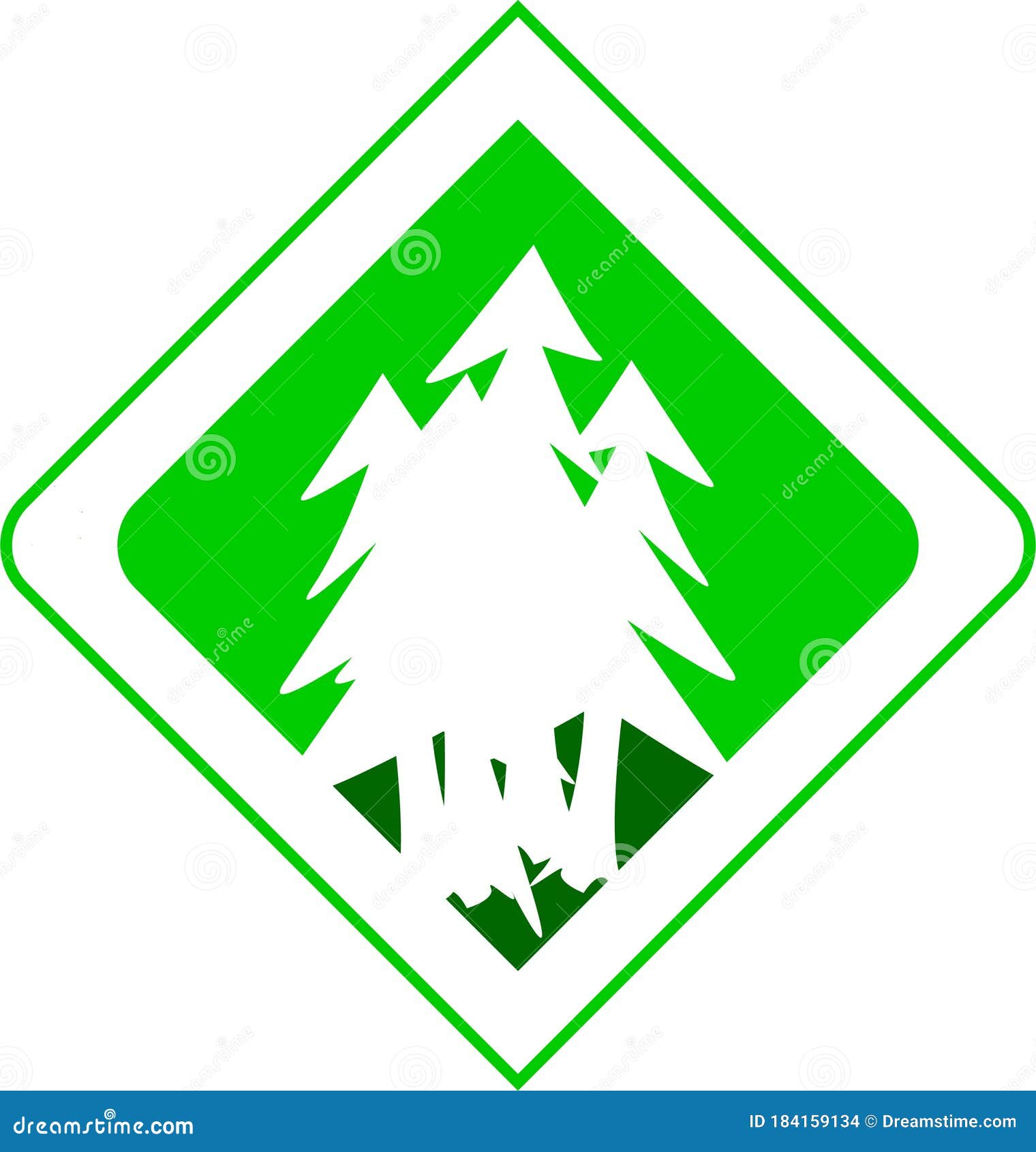 Vector Green Pines Forest Logo Template Stock Vector - Illustration of ...