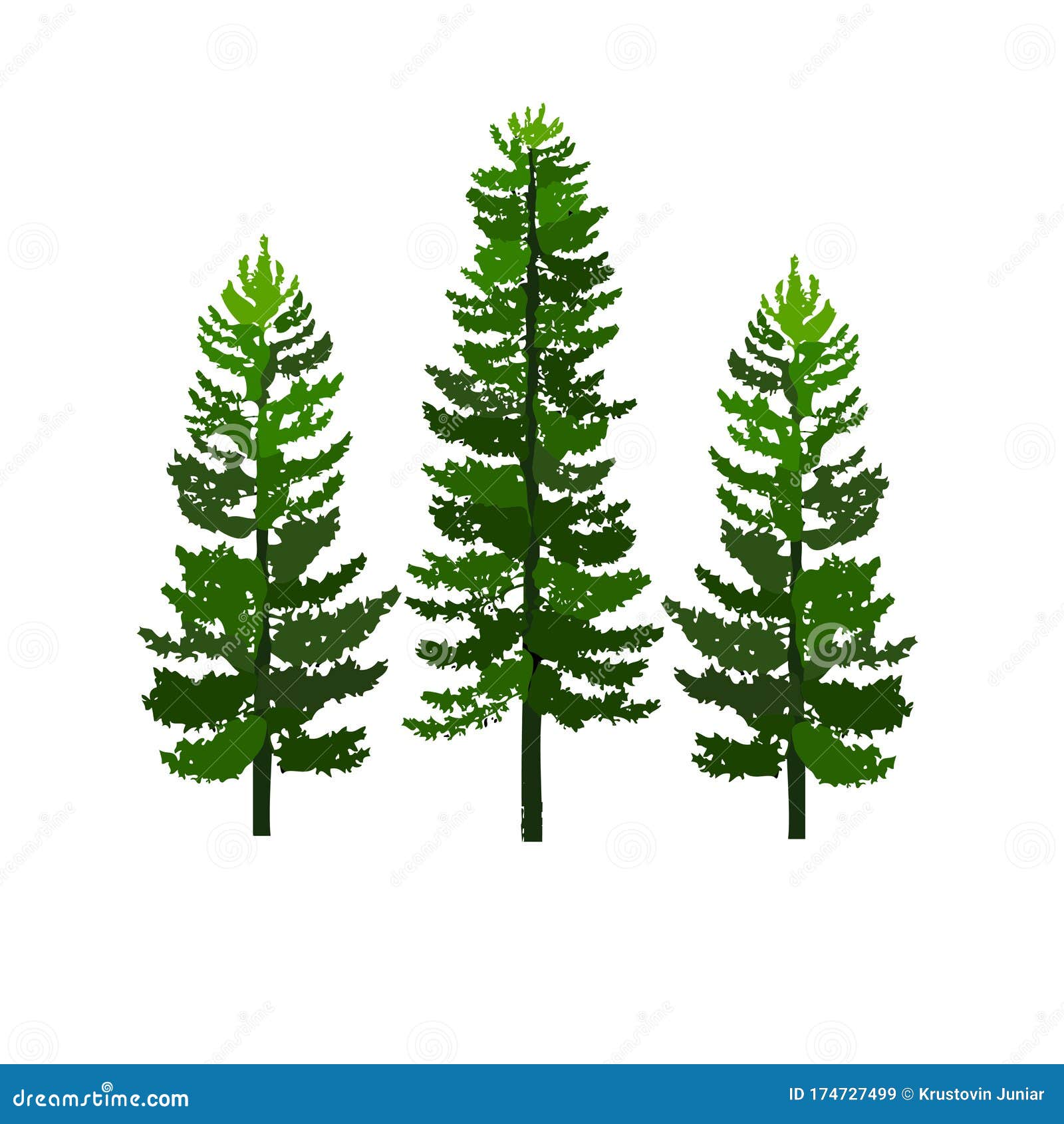Green pines tree vector stock vector. Illustration of christmas - 174727499