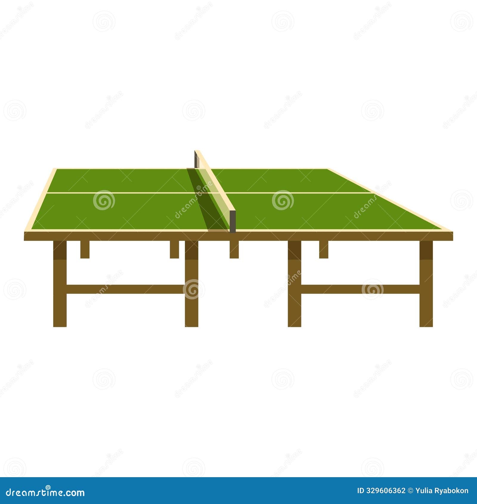Green Ping Pong Board Or Table With Net Isolated On A White Background ...
