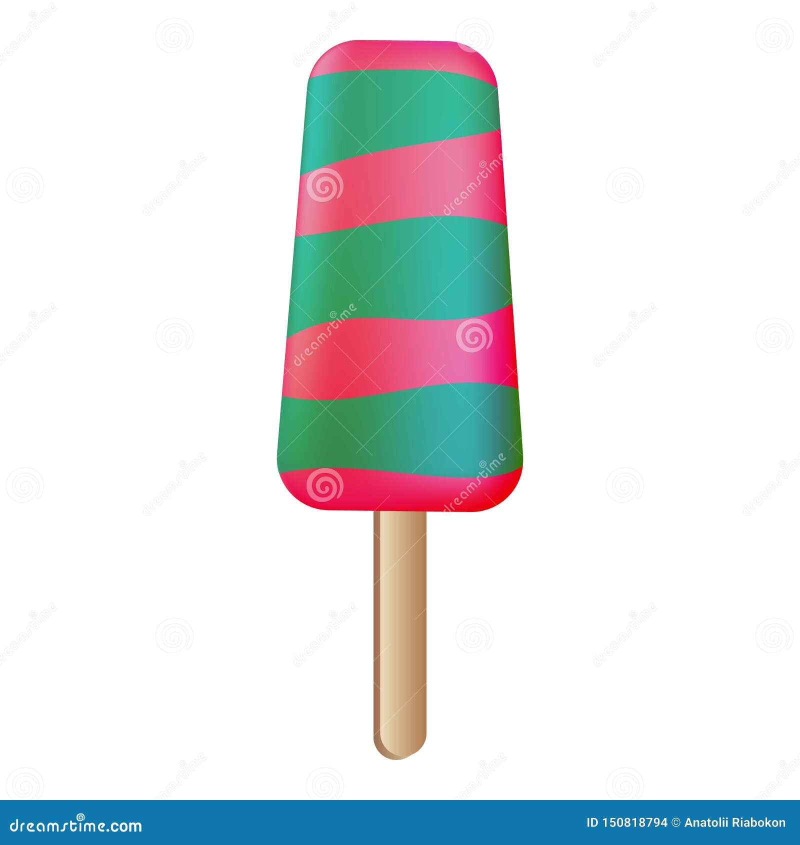 Green Pink Popsicle Icon, Cartoon Style Stock Vector - Illustration of ...