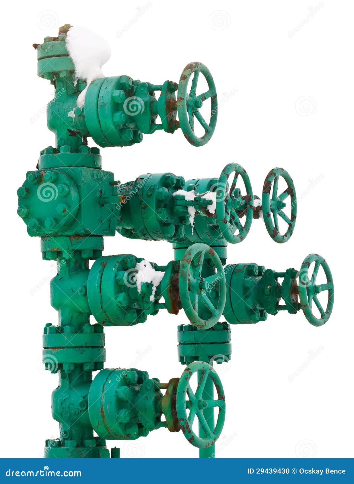 Green Pipe System with Valves Stock Photo - Image of regulate, industry ...