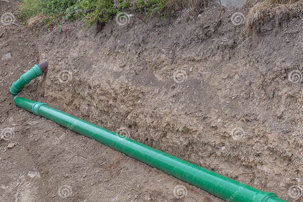 Pipe Under Earth at a Construction Site Stock Image - Image of ...