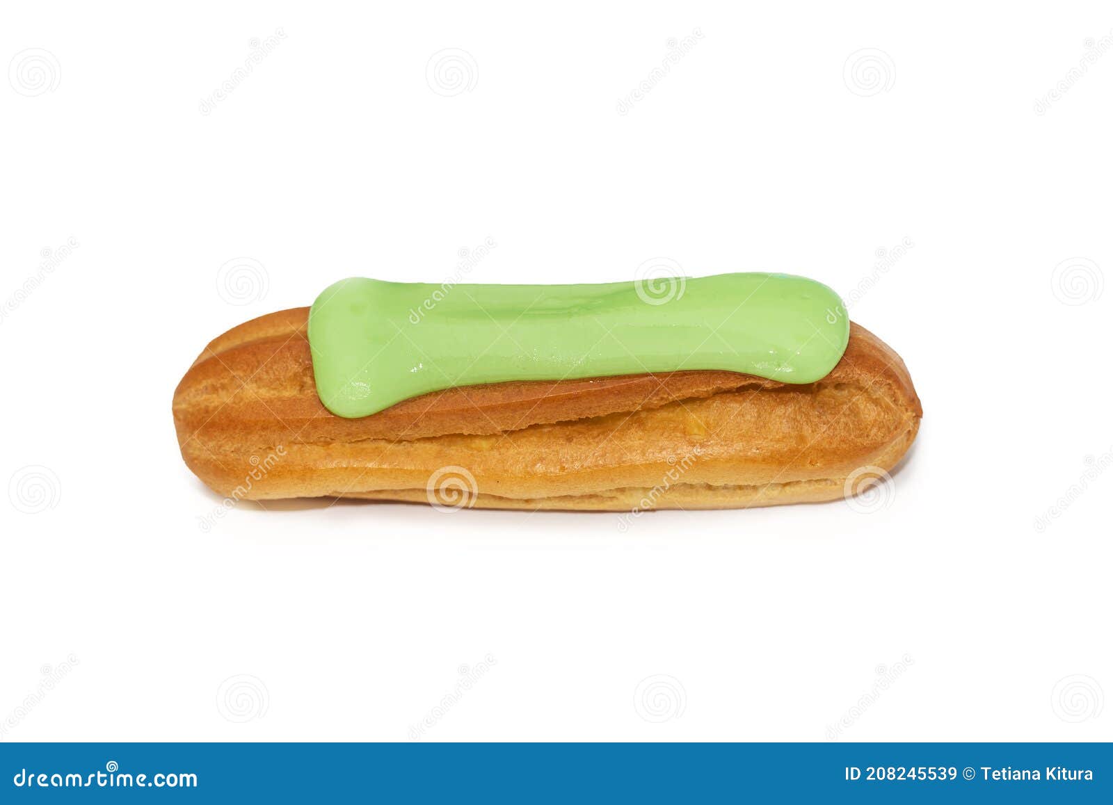 Green Pistachio Eclair Isolated on White Stock Image - Image of cuisine ...