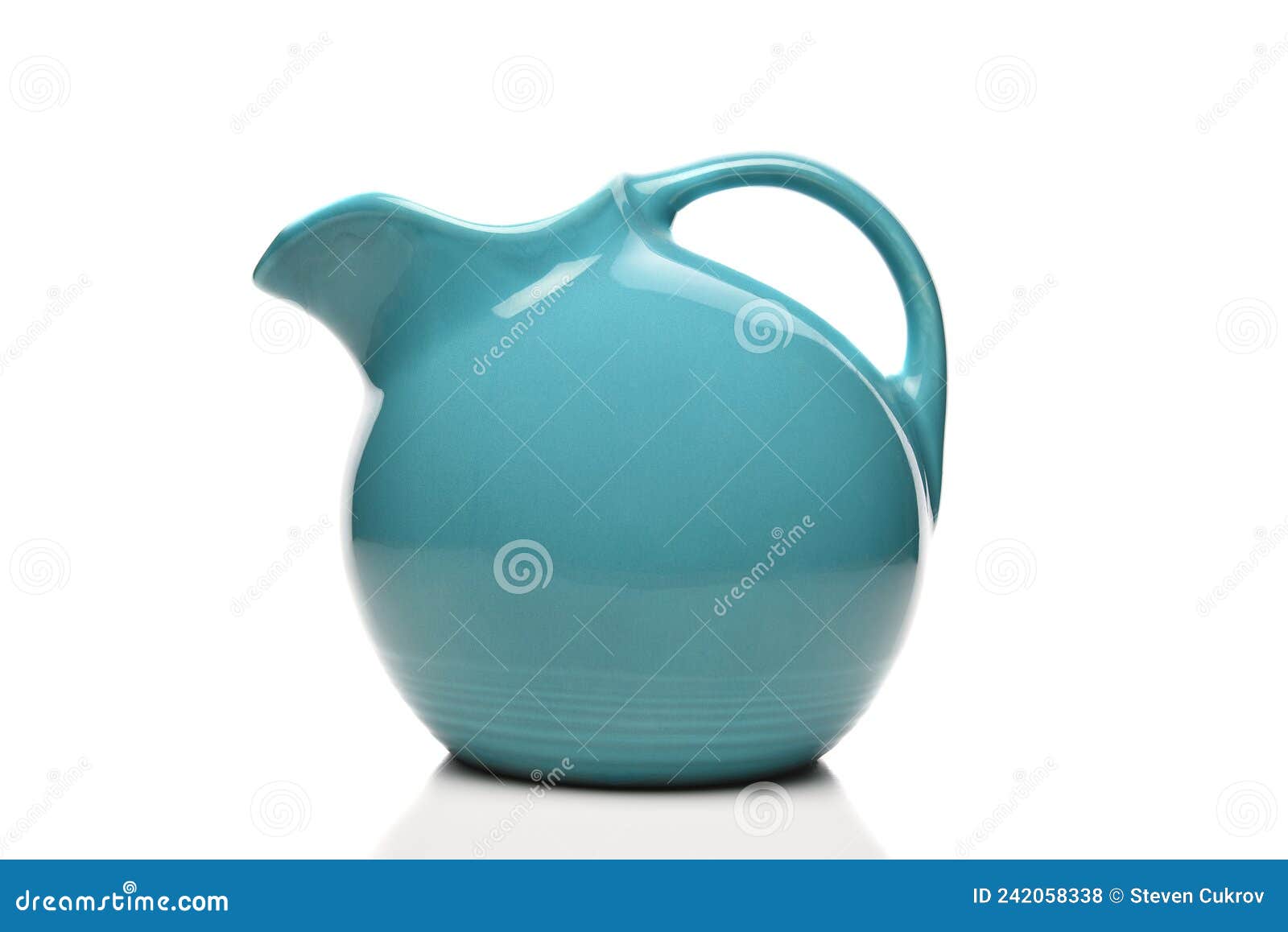 Green Pitcher Isolated on White Stock Photo - Image of ceramic, white ...