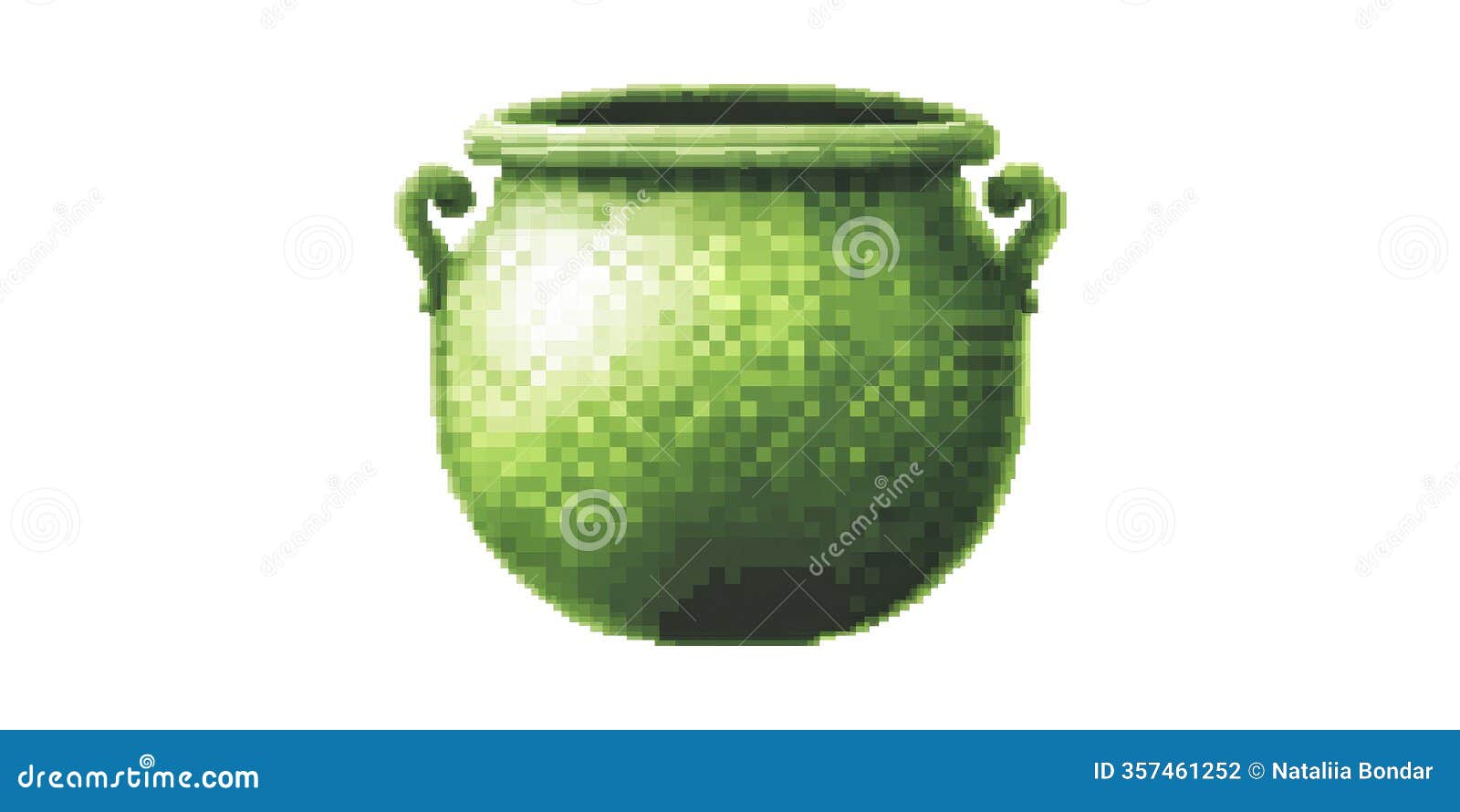 Green Pixel Art Cauldron Isolated On Transparent Background Stock ...